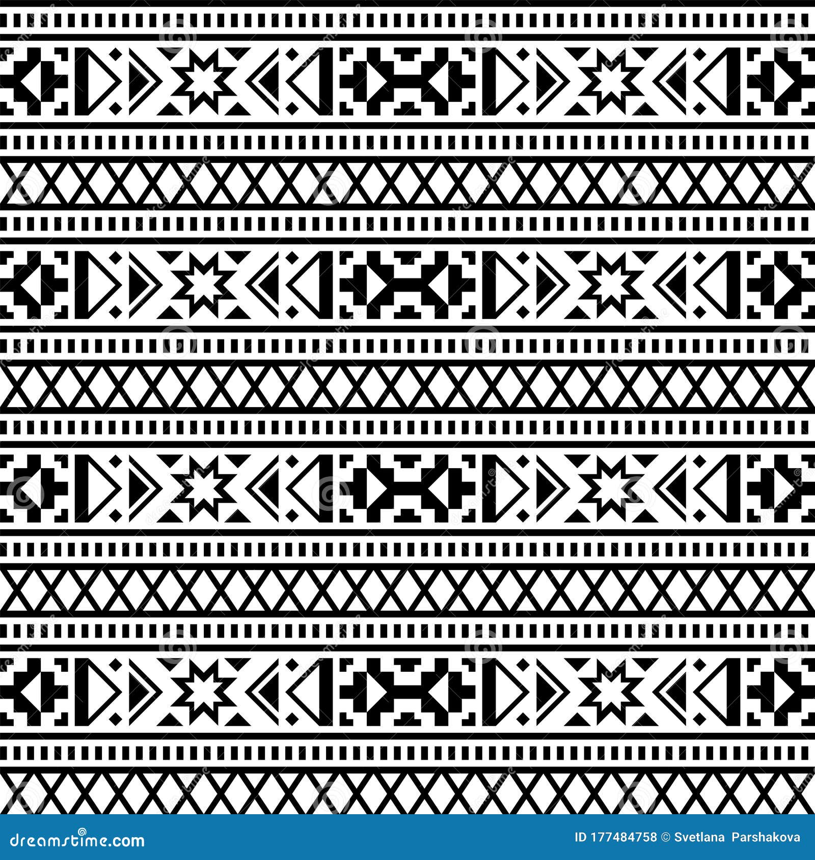 Seamless Geometric Black Pattern. Stock Vector - Illustration of ...