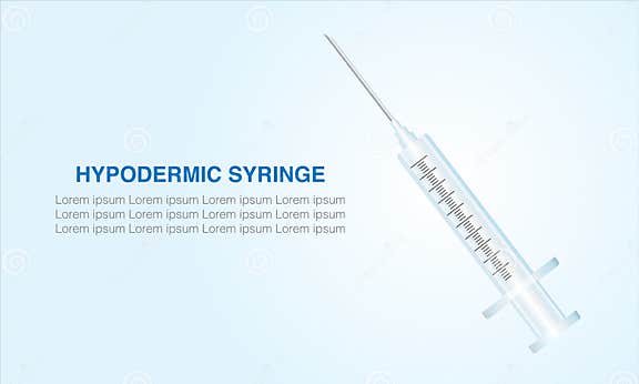 Hypodermic Syringe. Vector Plastic Medical Syringe Isolated on Light ...