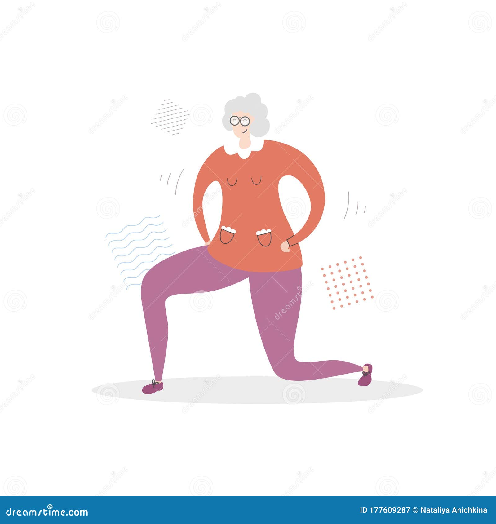 Man Doing Lunge Twists Exercise. Flat Vector | CartoonDealer.com #224884695