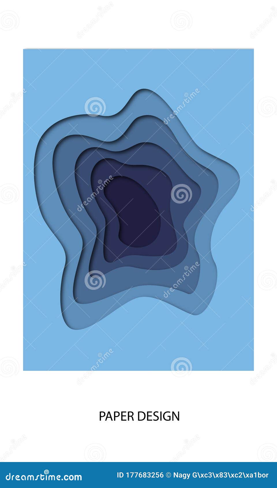 MODERN WAVED PAPER CUT. ORIGAMI ABSTRACT DESIGN. ARTISTIC VECTOR ...