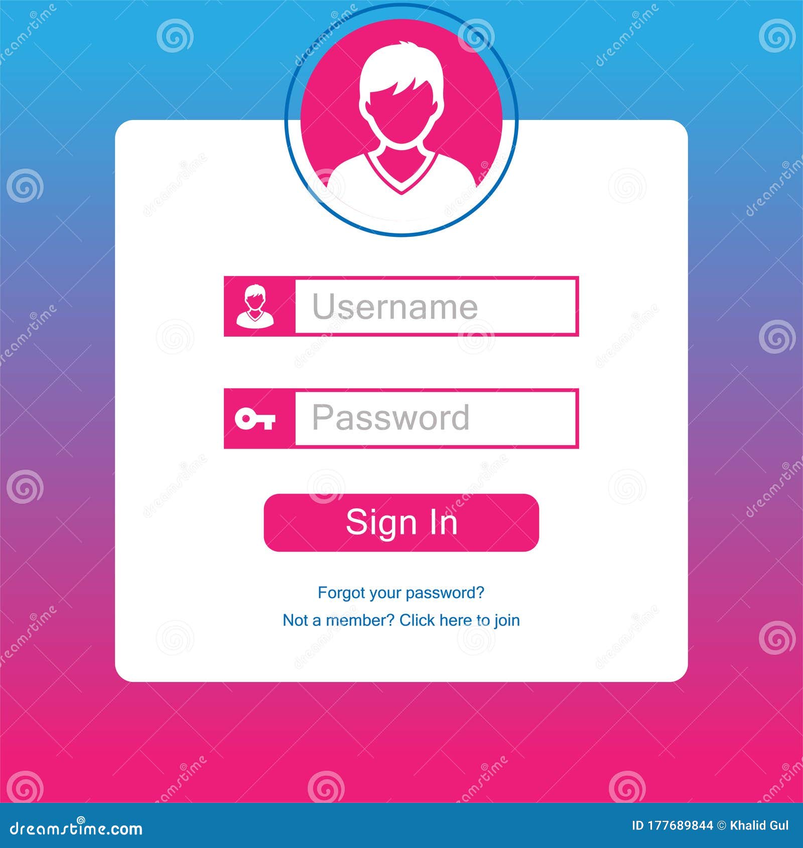 User Login Portal in Vector File Stock Vector - Illustration of page ...