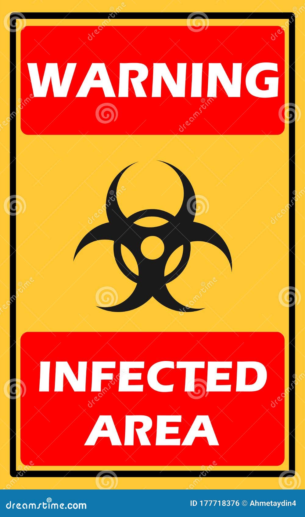 Infected Area Warning Sign. Stock Vector - Illustration of area ...