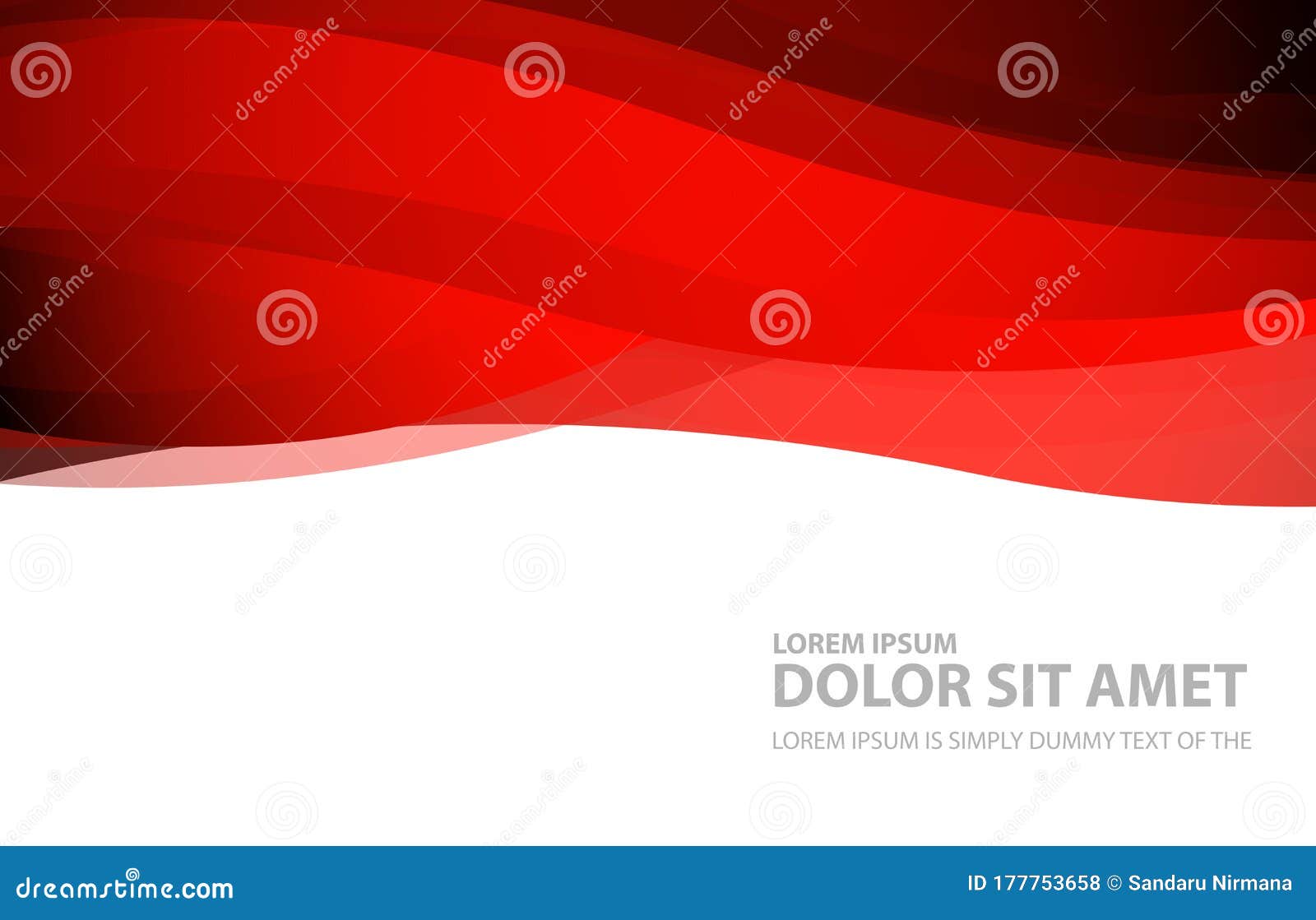 Red Vector Template Abstract Background with Curves Lines for Flyer ...