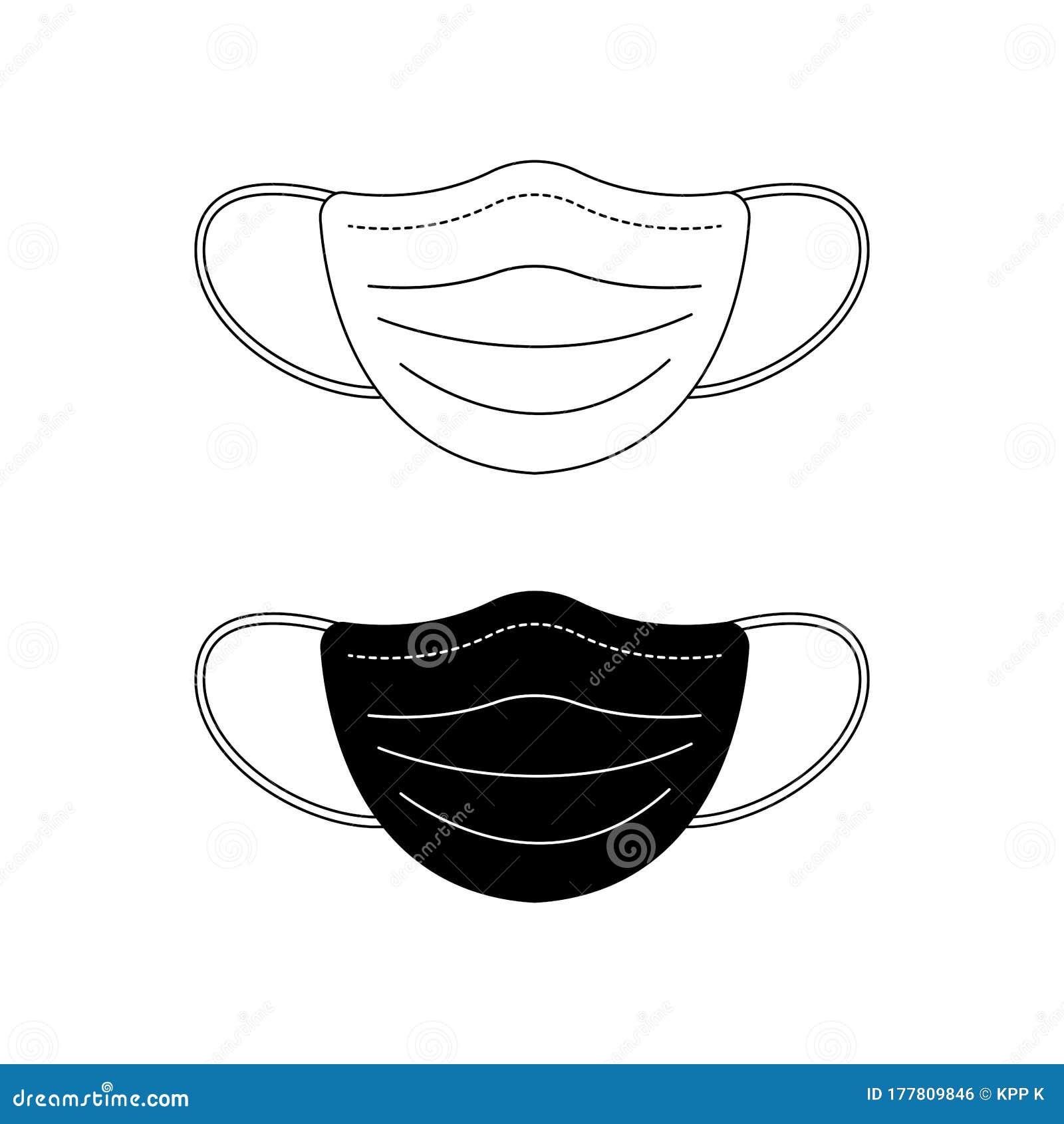 Protective Medical Masks Set. Safety Breathing Mask. Protection ...