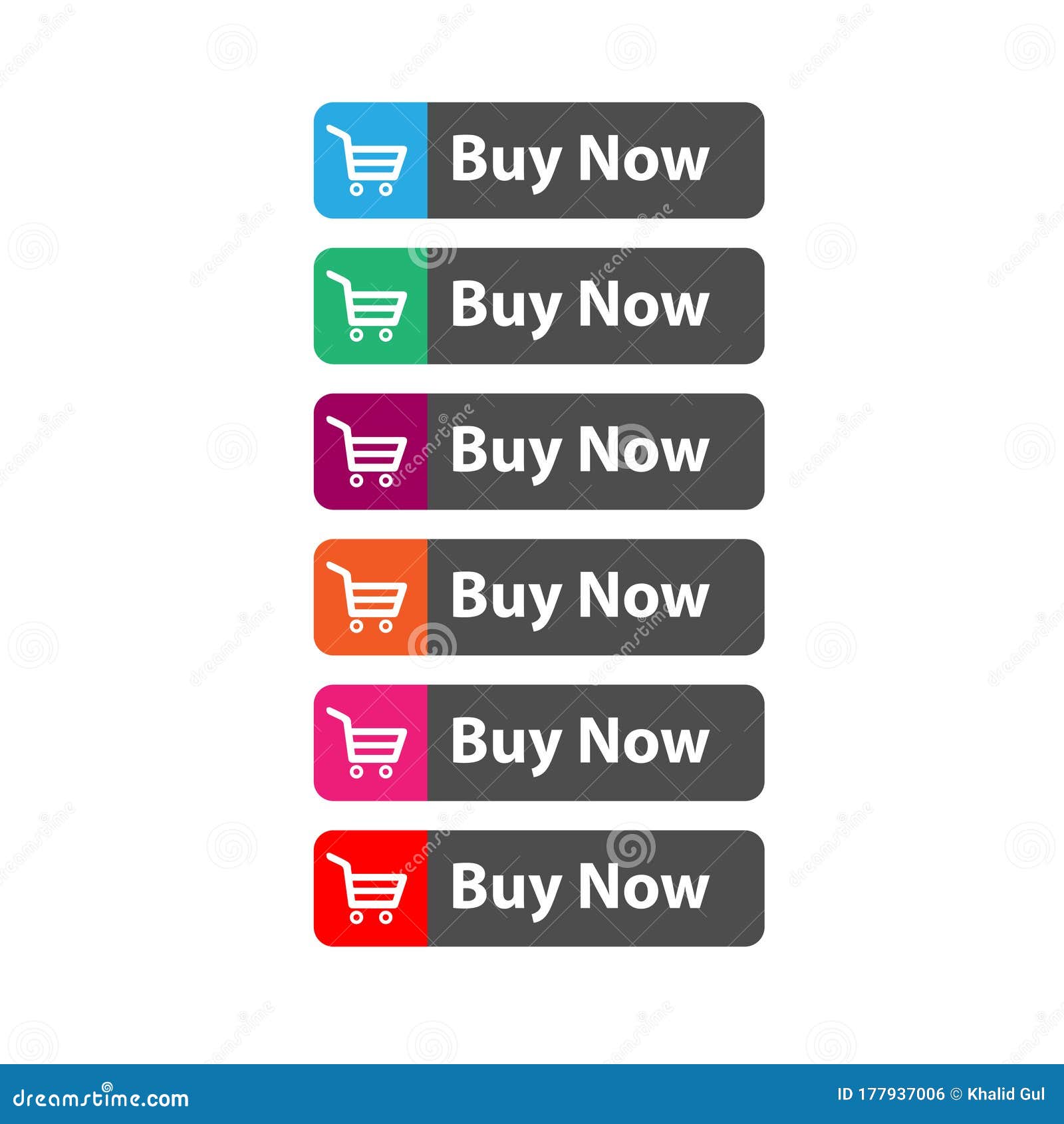 Set of Buy Now Button in Vector Stock Vector - Illustration of colors ...