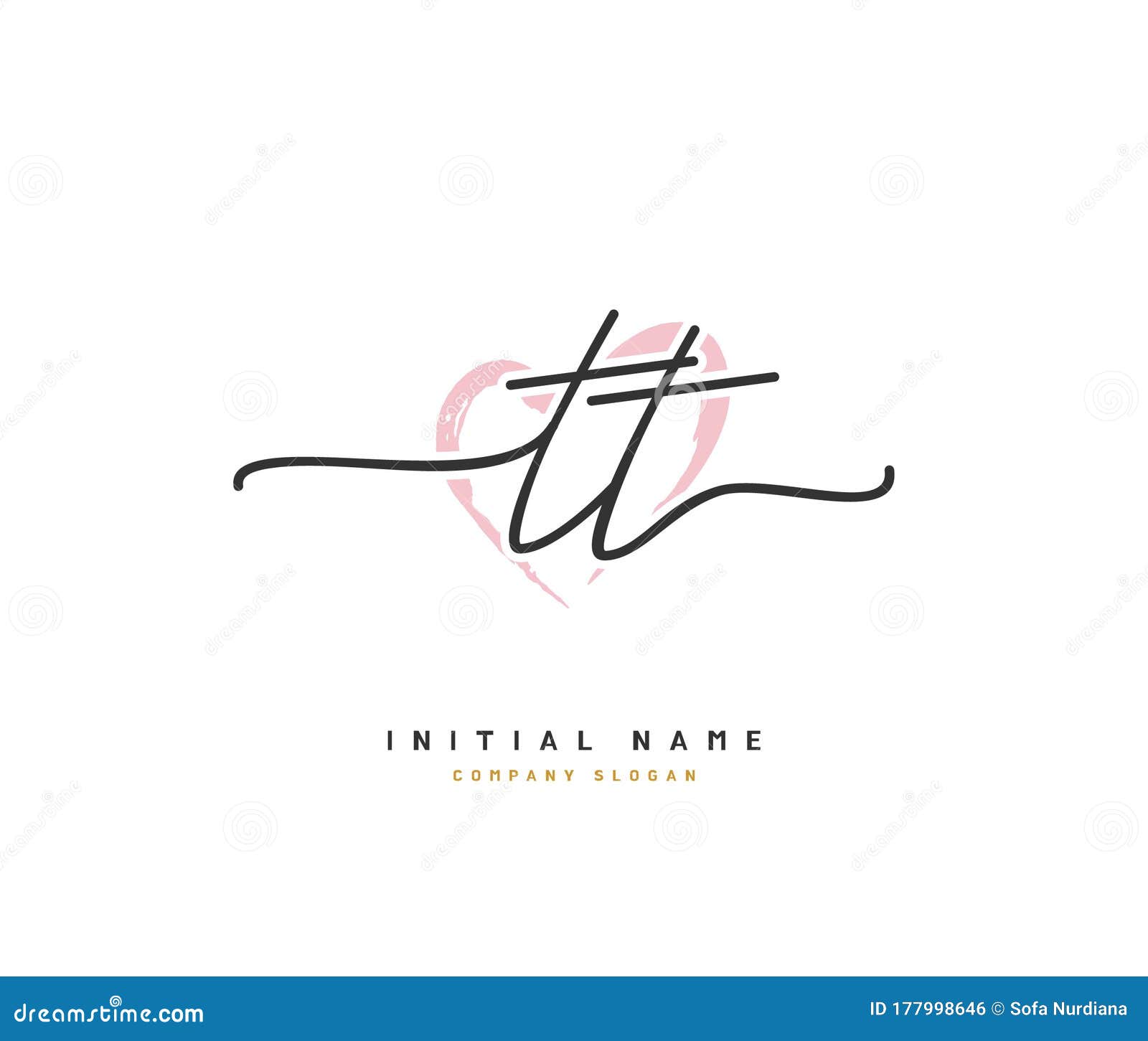 TT Beauty Vector Initial Logo, Handwriting Logo of Initial Signature ...