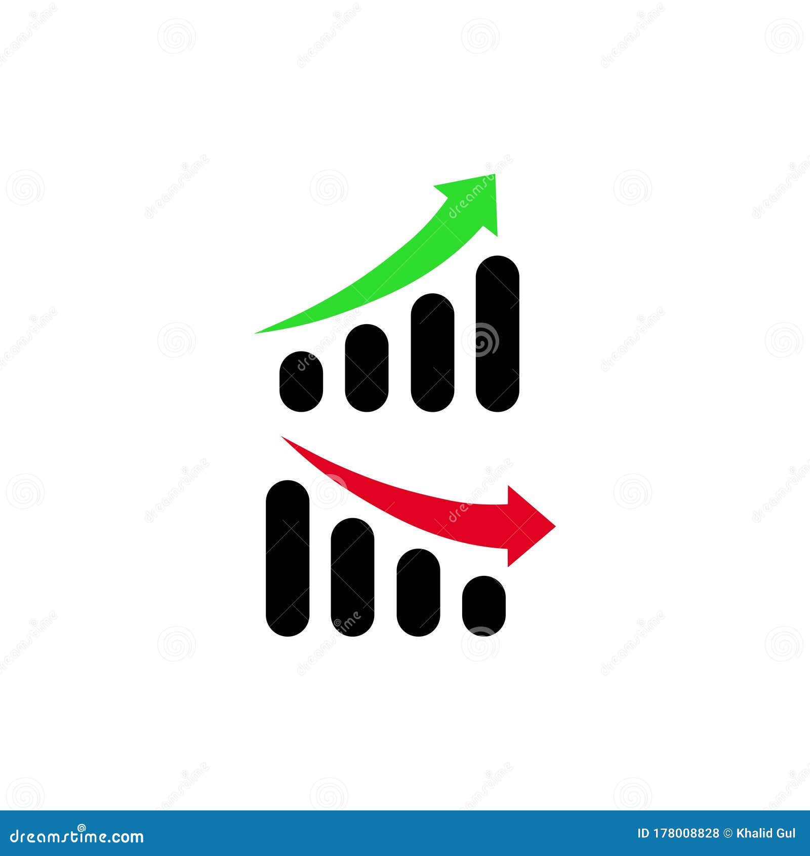 Graph Up and Down Sign in Vector File Stock Vector - Illustration of ...