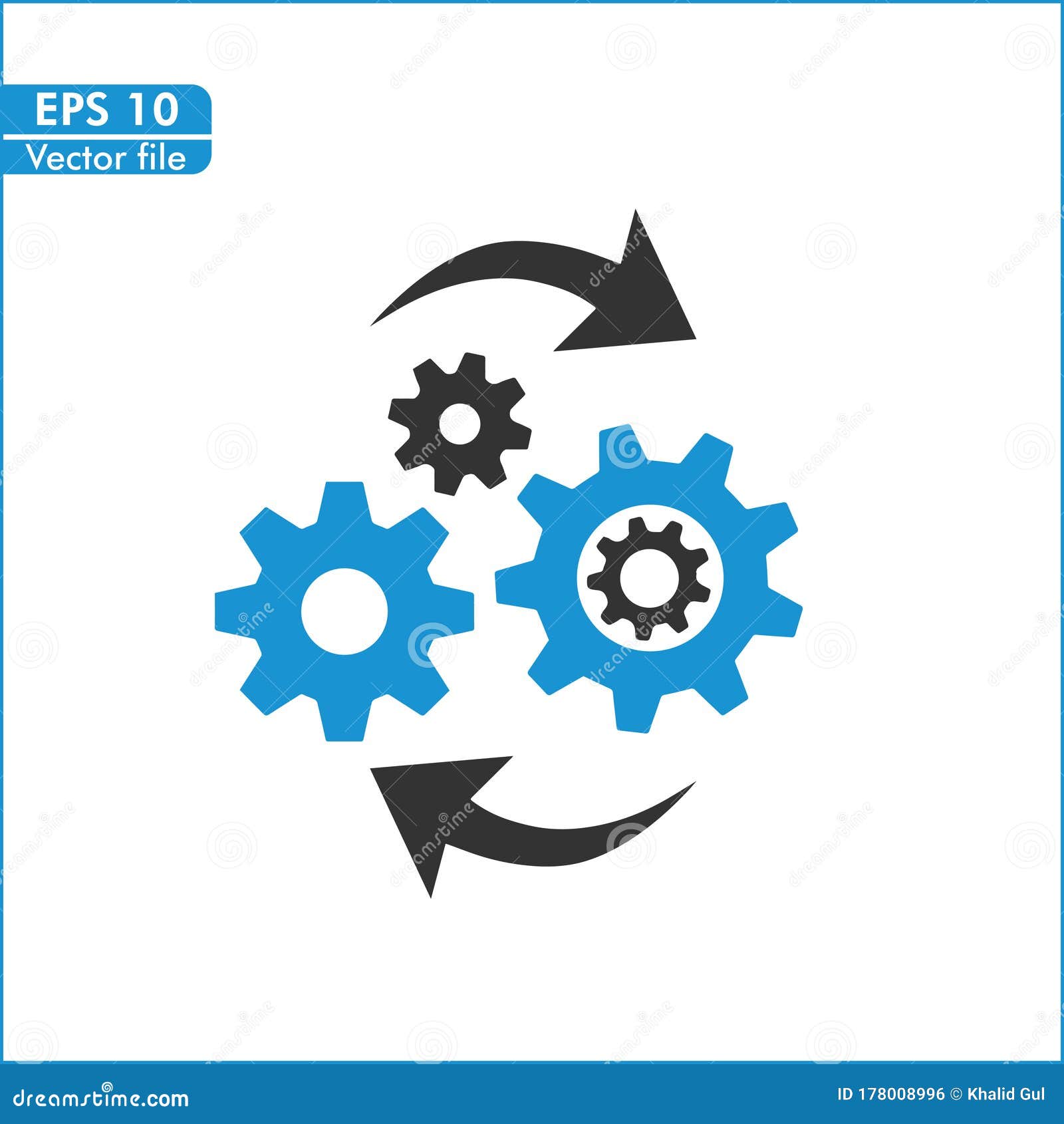 Gears Sign in Vector File Use for Processing Stock Illustration ...