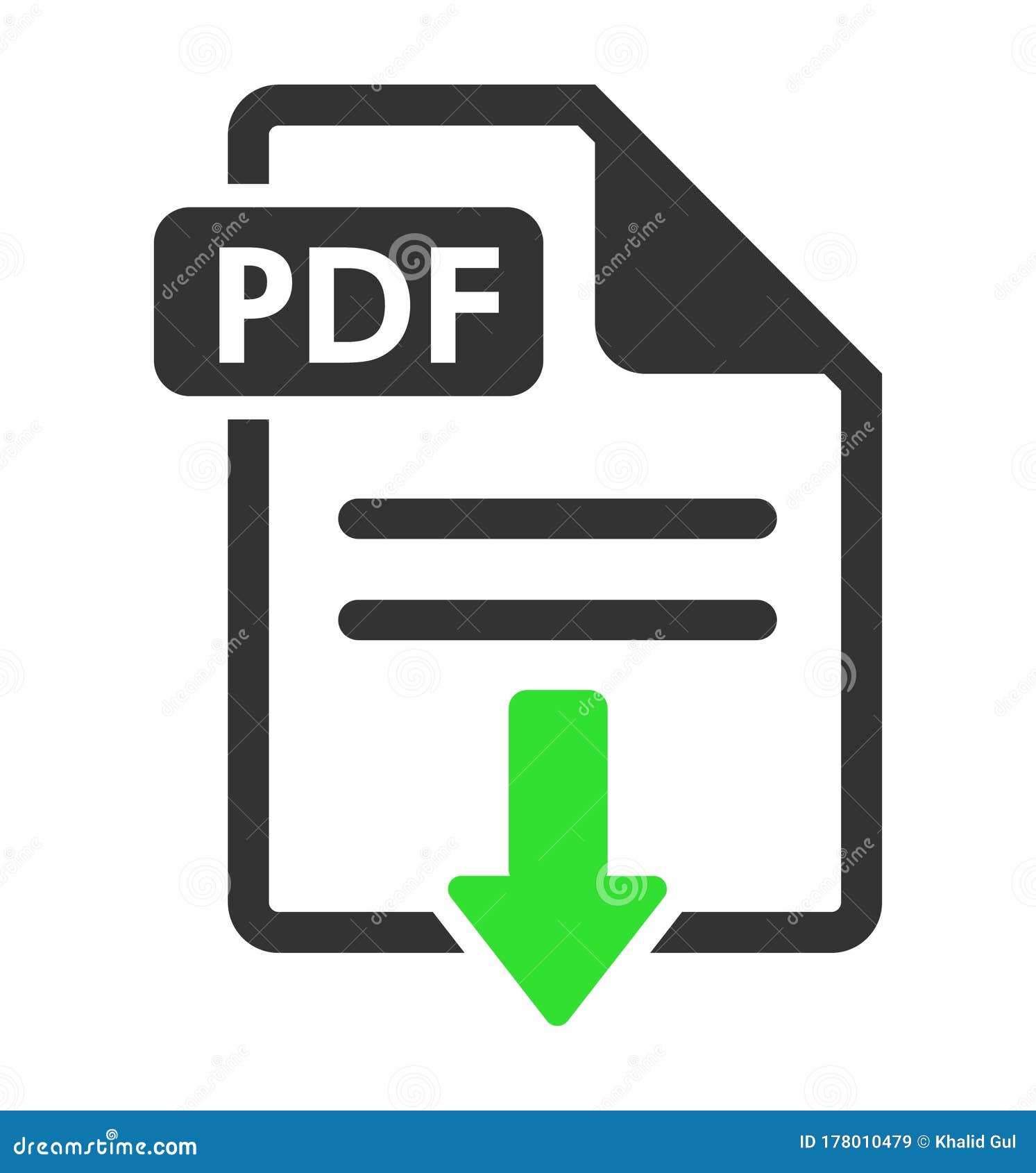 PDF Download Icon for Website Stock Illustration - Illustration of load ...
