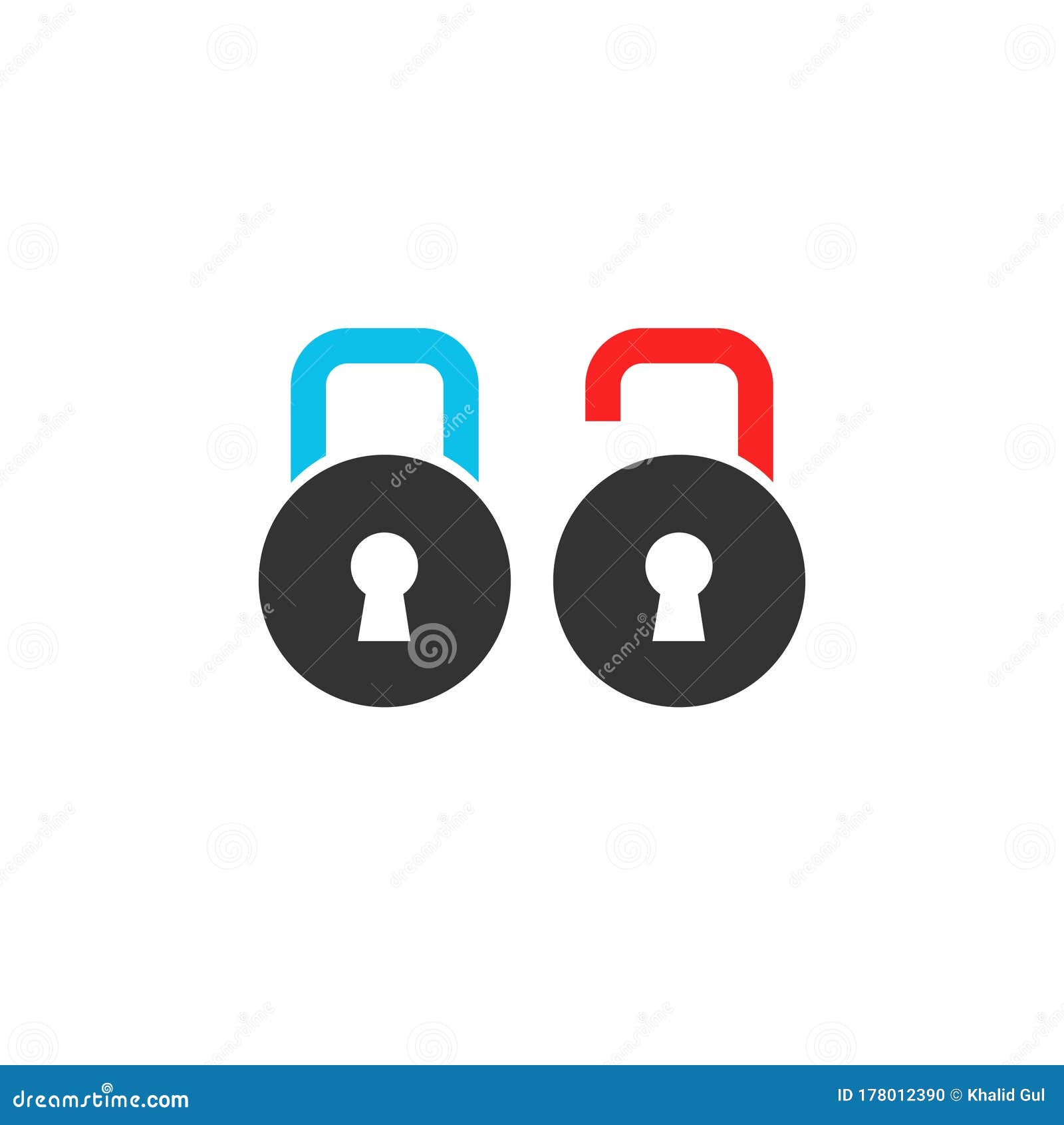 Secure and Unsecured in Vector File Stock Illustration - Illustration ...