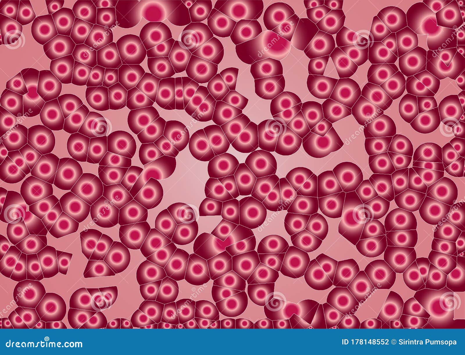 Abstract Red Gradient Cell Shape Pattern. Microscope View of Blood Cell ...