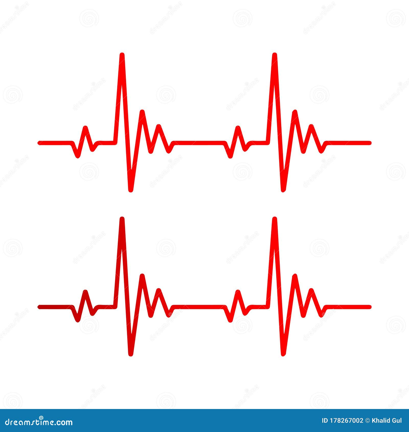 ECG in Vector File Red Color Stock Illustration - Illustration of flat ...
