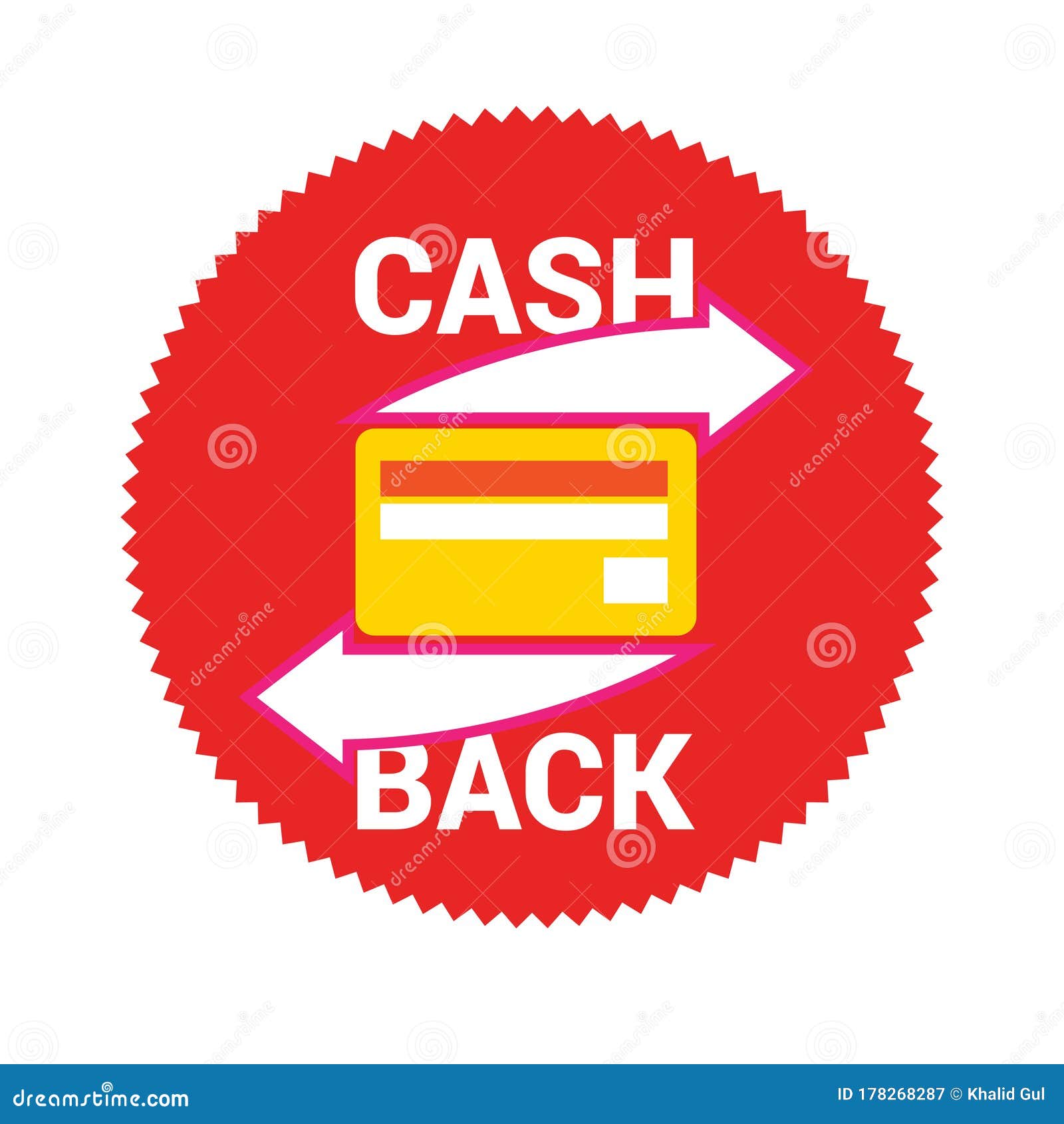 Emblem Cash Back. Symbol Of Saving Cashback By Shopping With Ribbon And ...