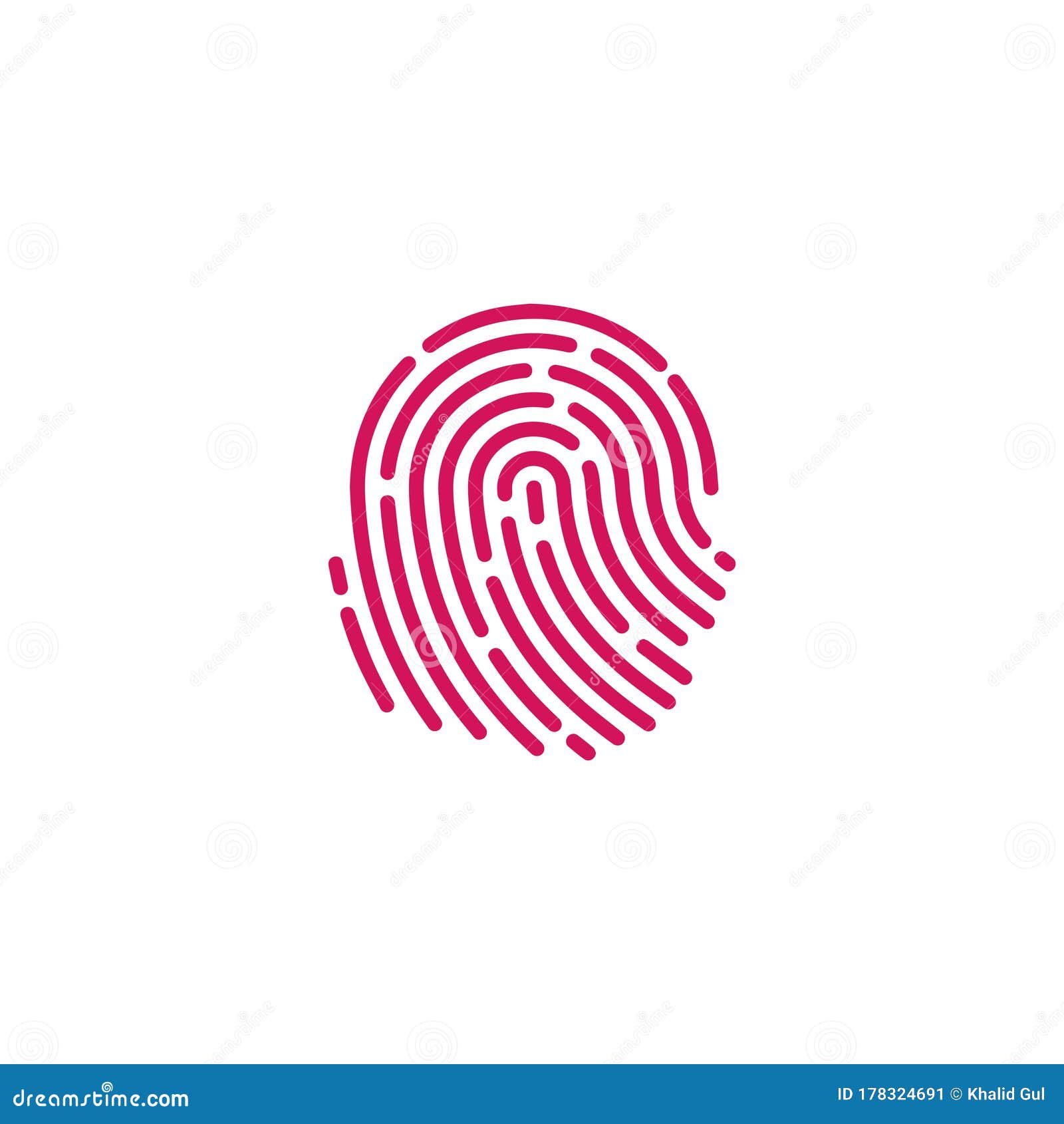 Circle Unique Fingerprint Icon Design for App Stock Illustration ...