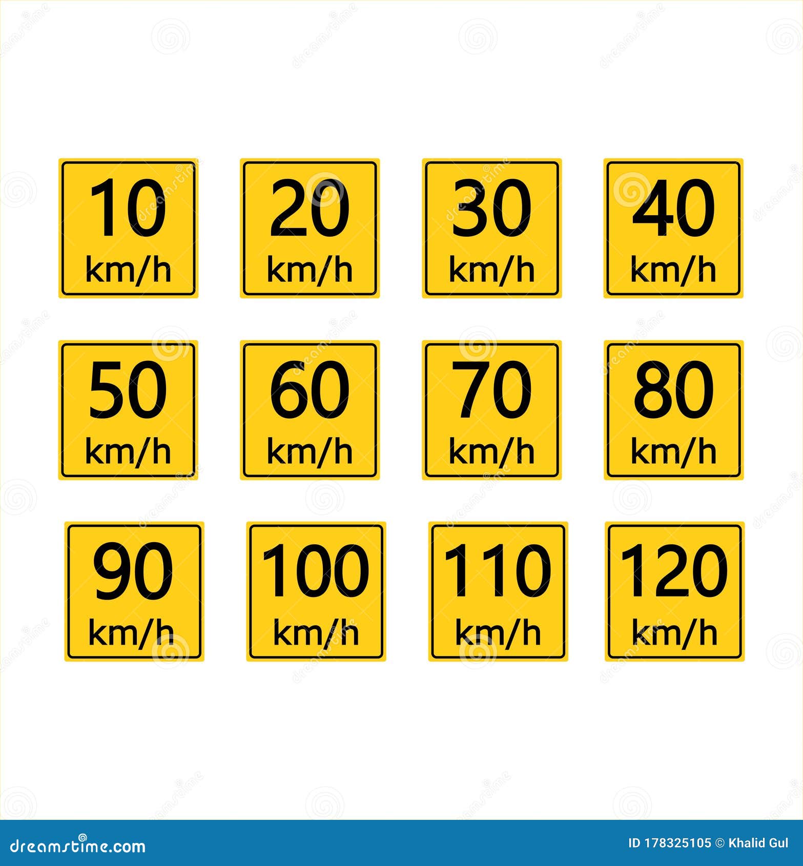 Set Speed Limit Signs - Stock Vector Stock Illustration - Illustration ...