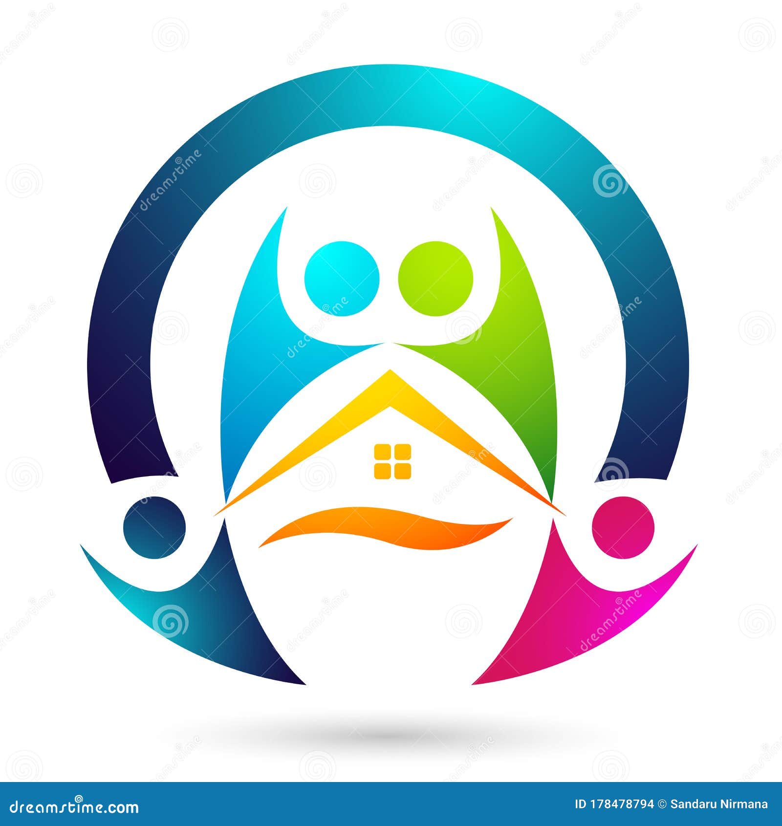 Happy Family Love Union Logo Parent Kids Love Parenting Wellness Care ...