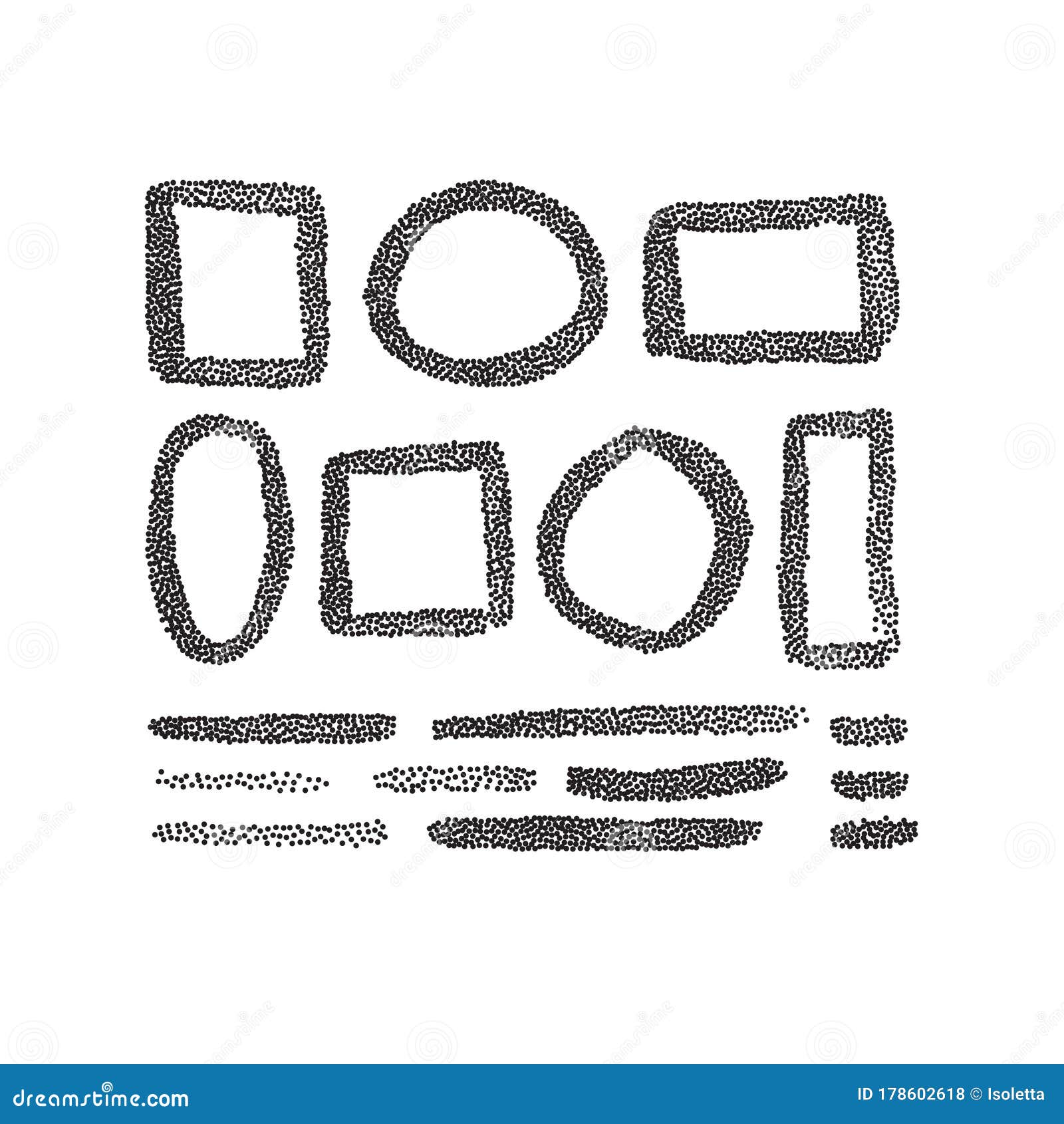 Shapes Frames Sketchy Doodle Vector Set | CartoonDealer.com #23232933