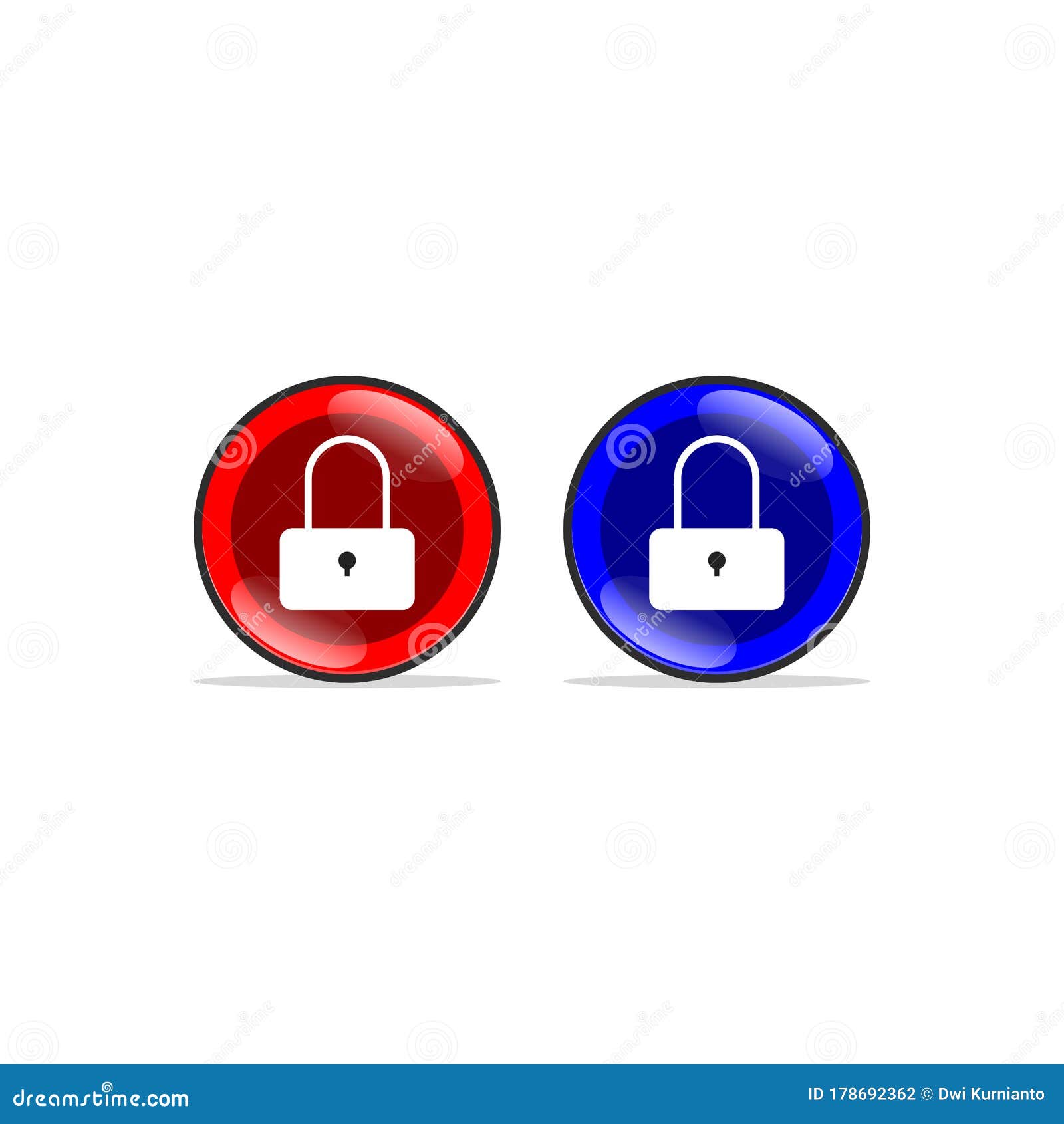 Simple Red and Blue Padlock Vector Icon Stock Vector - Illustration of ...