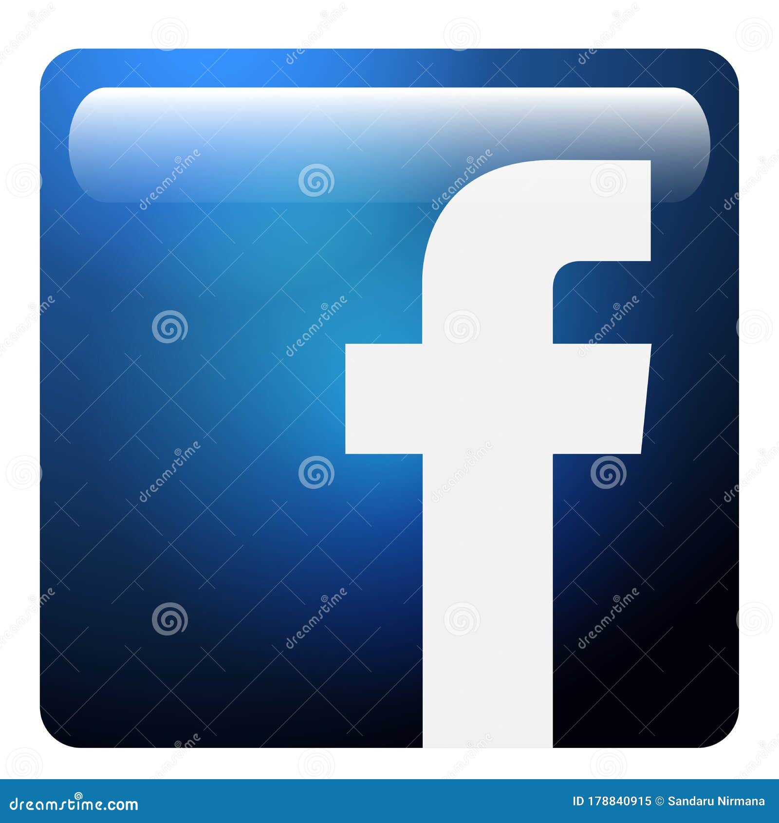 Facebook Logo Icon Vector Illustrations on White Background Editorial ...