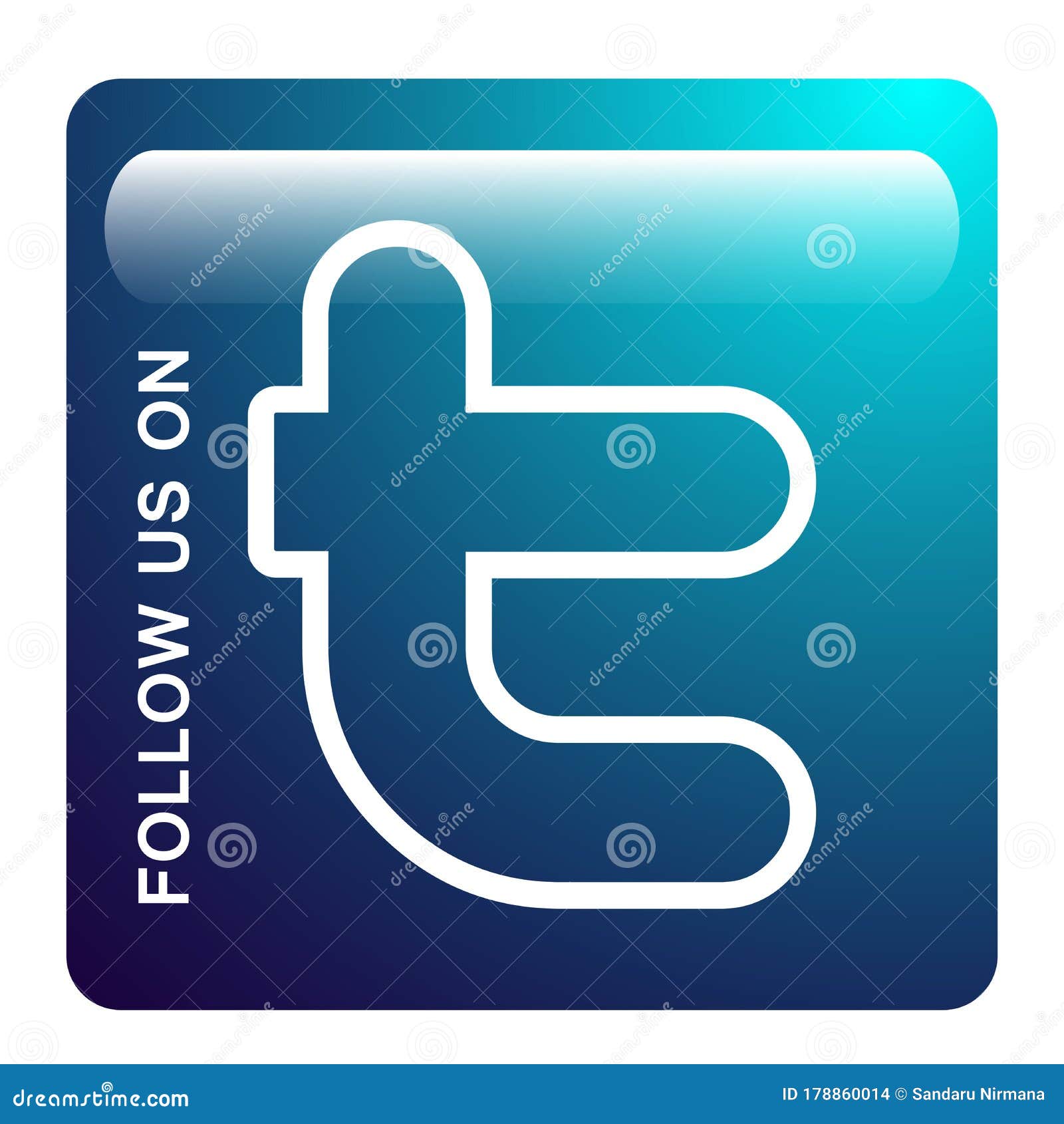 Follow Us on Twitter Logo Icon Letter T Vector Element on White ...