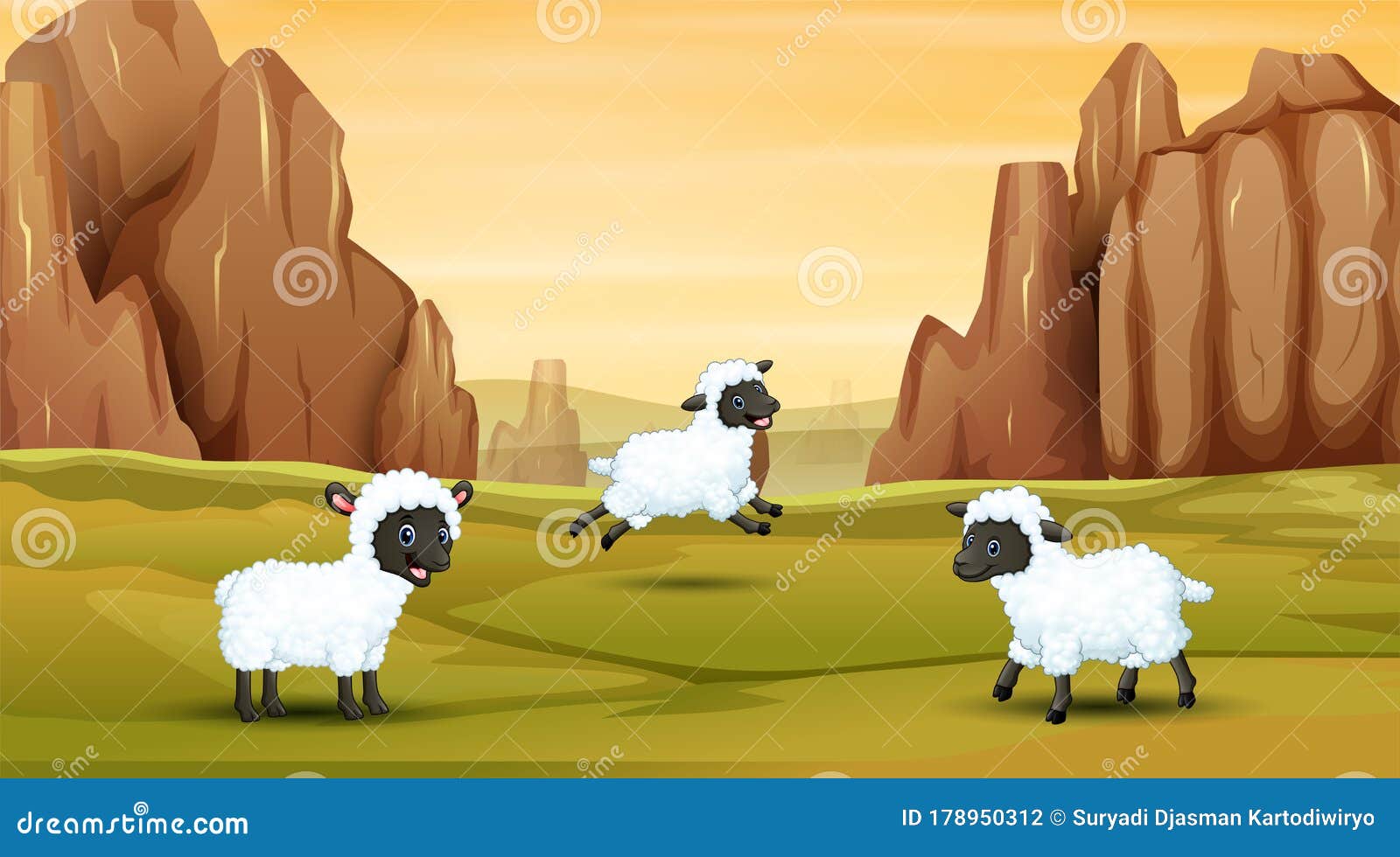 Sheep Playing The Piano, Cute Musician Animal Cartoon Character With ...