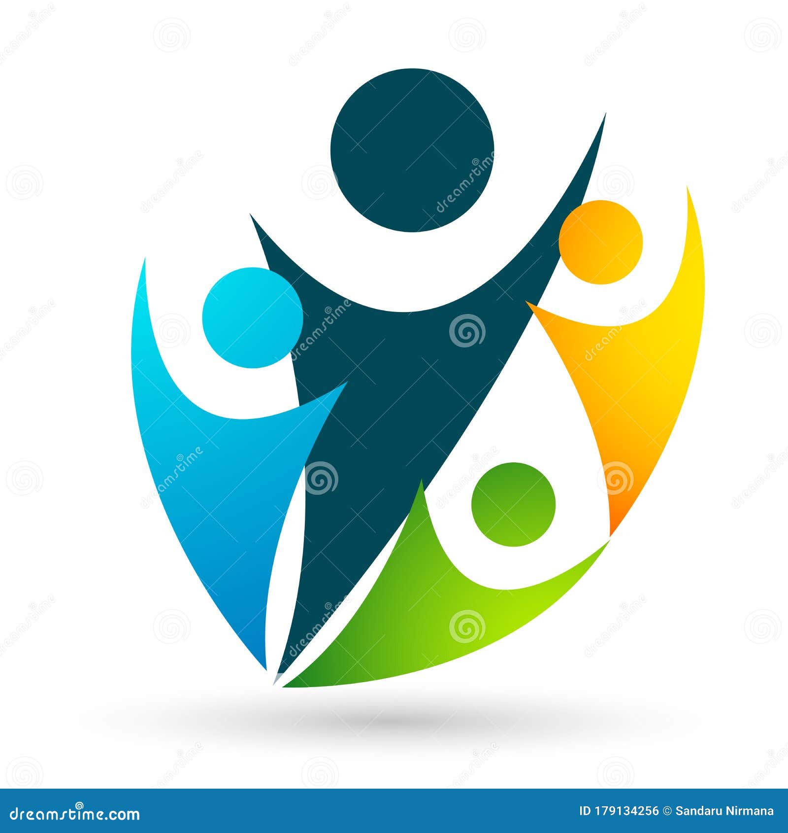 Happy Family Love Union in Group Team Logo Parent Kids Parenting ...