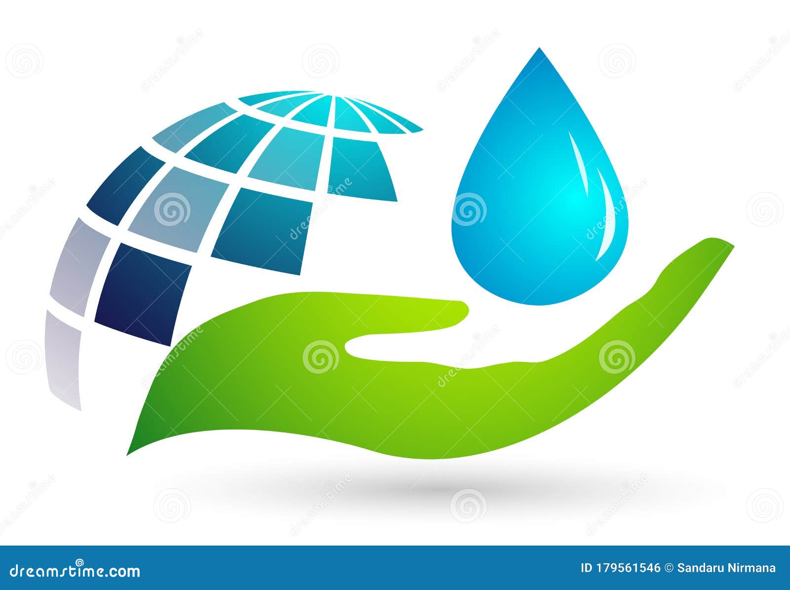 Globe Water Drop Logo Concept of Water Drop with World Save Earth ...