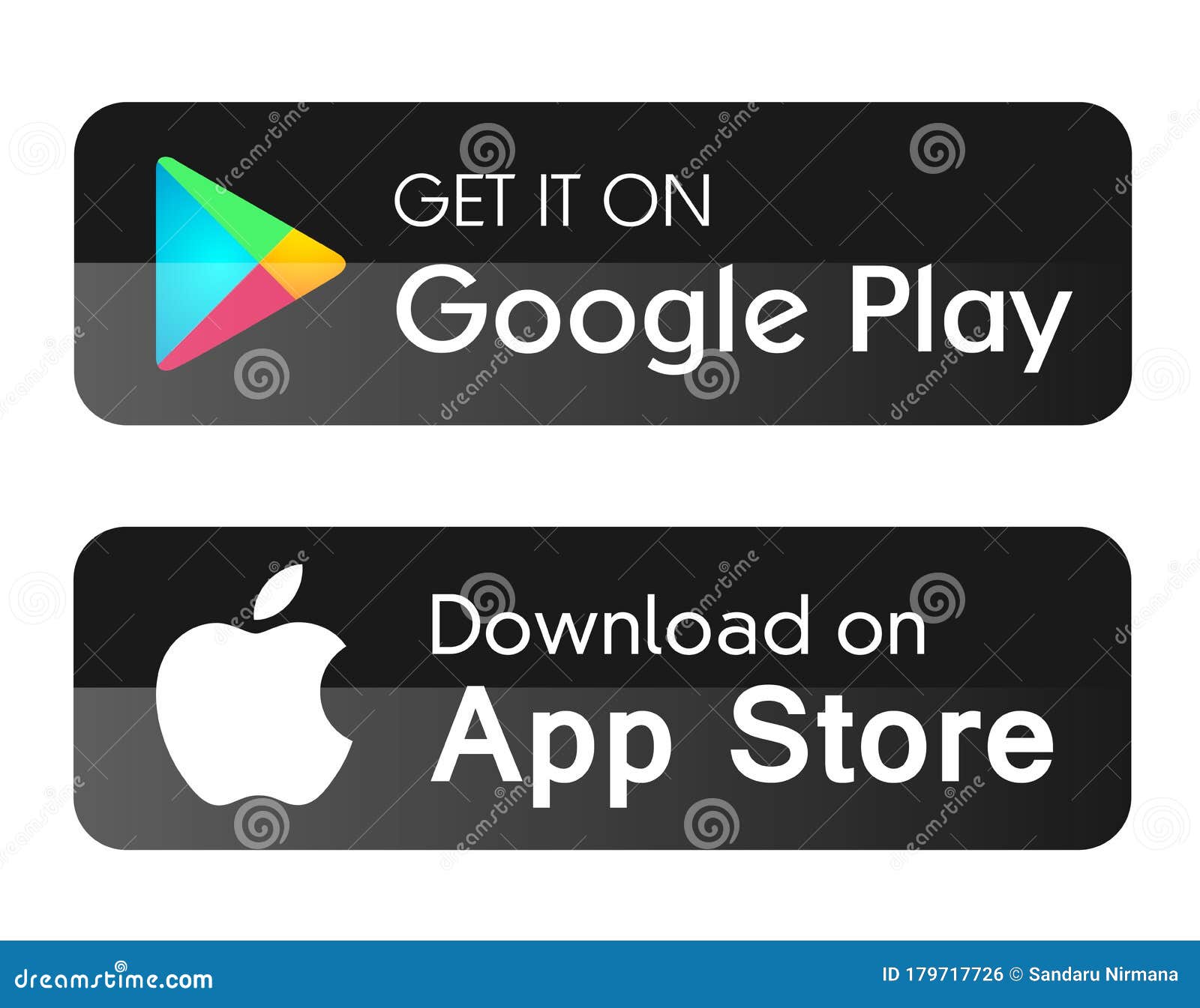 Google Play App Store Icons Buttons Vector Banners for Web Internet ...