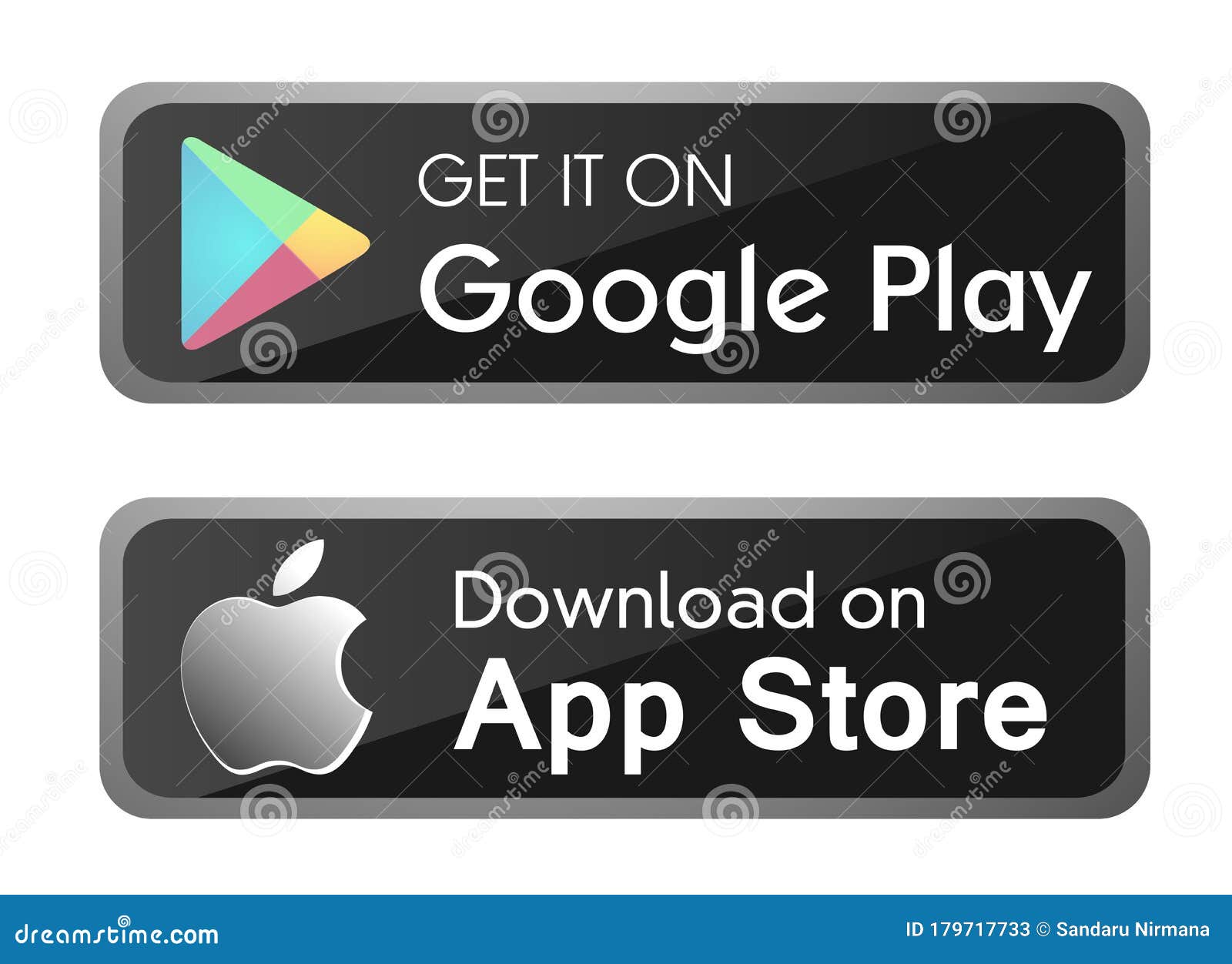 Google Play App Store Icons Buttons Vector Banners for Web Internet ...