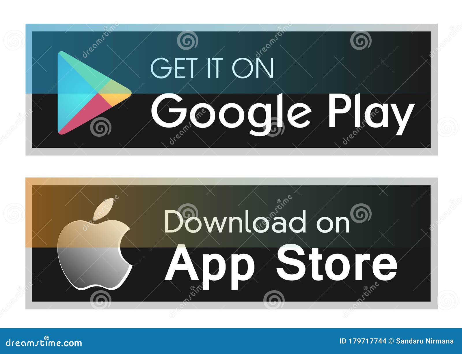 Google Play App Store Icons Buttons Vector Banners for Web Internet ...