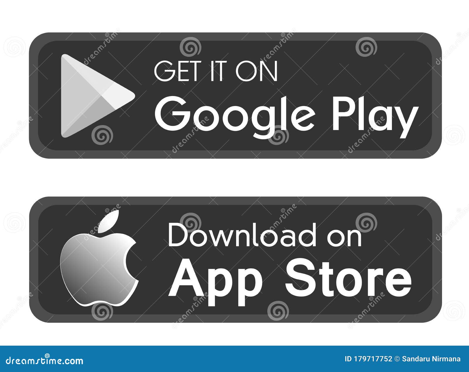 Google Play App Store Icons Buttons Vector Banners For Web Internet ...