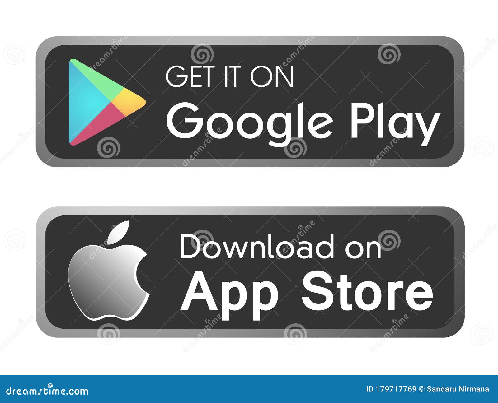 Google Play App Store Icons Buttons Vector Banners for Web Internet ...