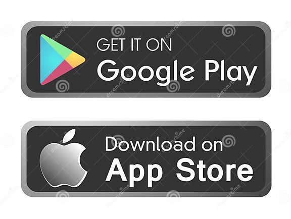 Google Play App Store Icons Buttons Vector Banners for Web Internet ...