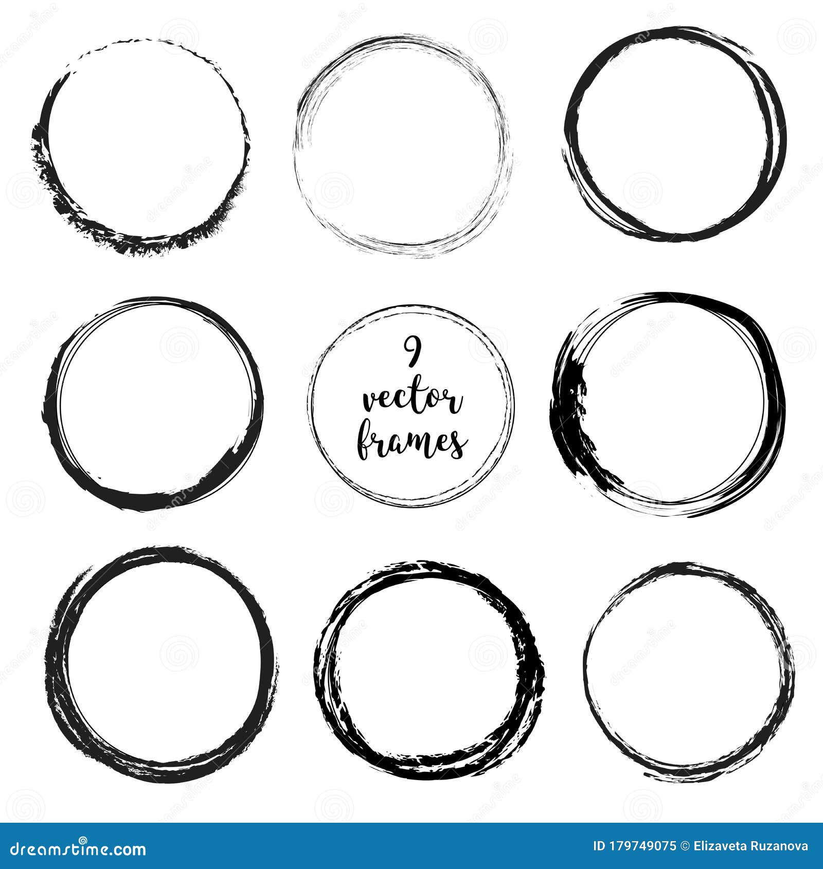 Set of Vector Abstract Round Frames Stock Vector - Illustration of ...