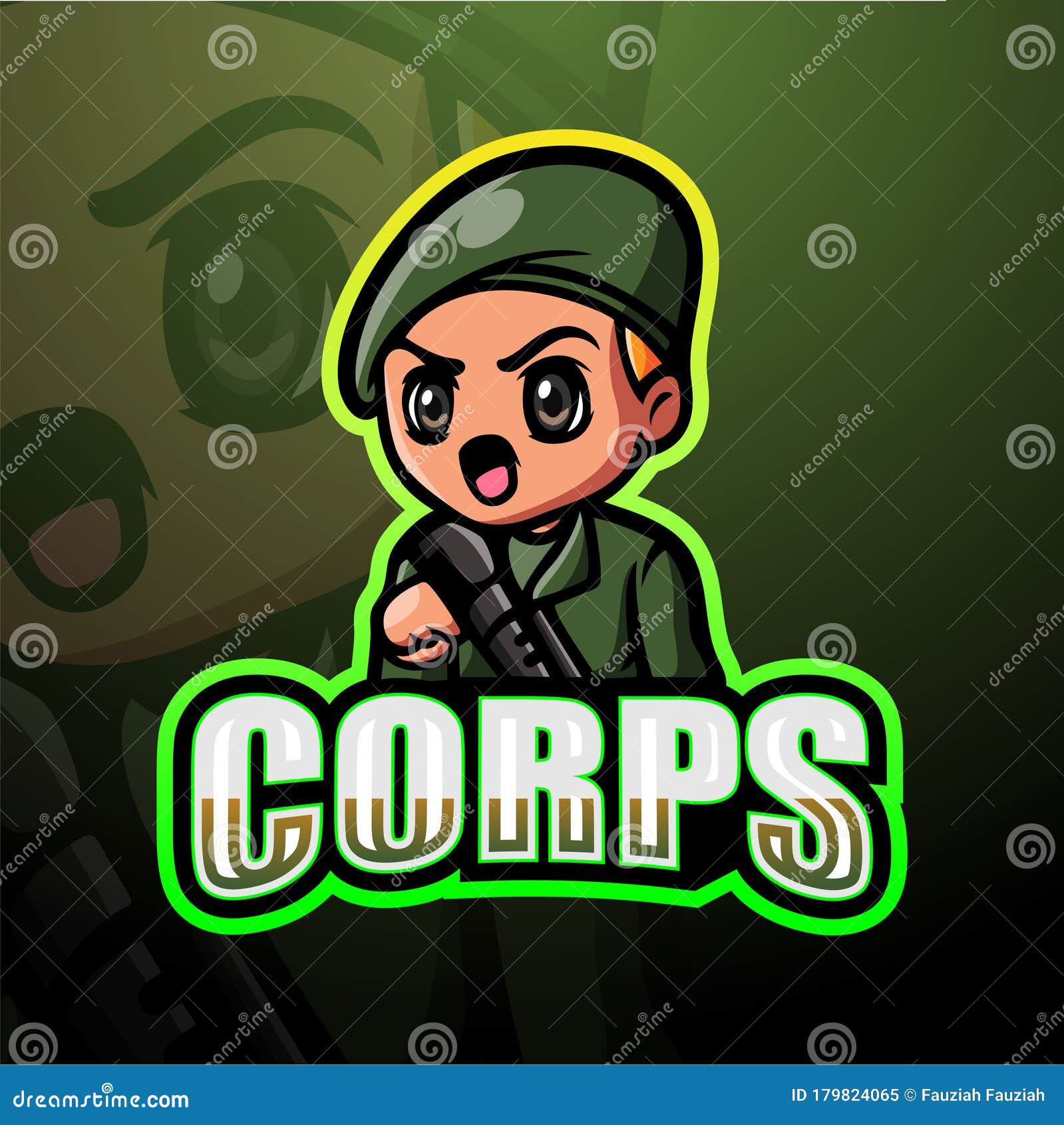 Soldier Mascot Esport Logo Design Stock Vector - Illustration of corps ...