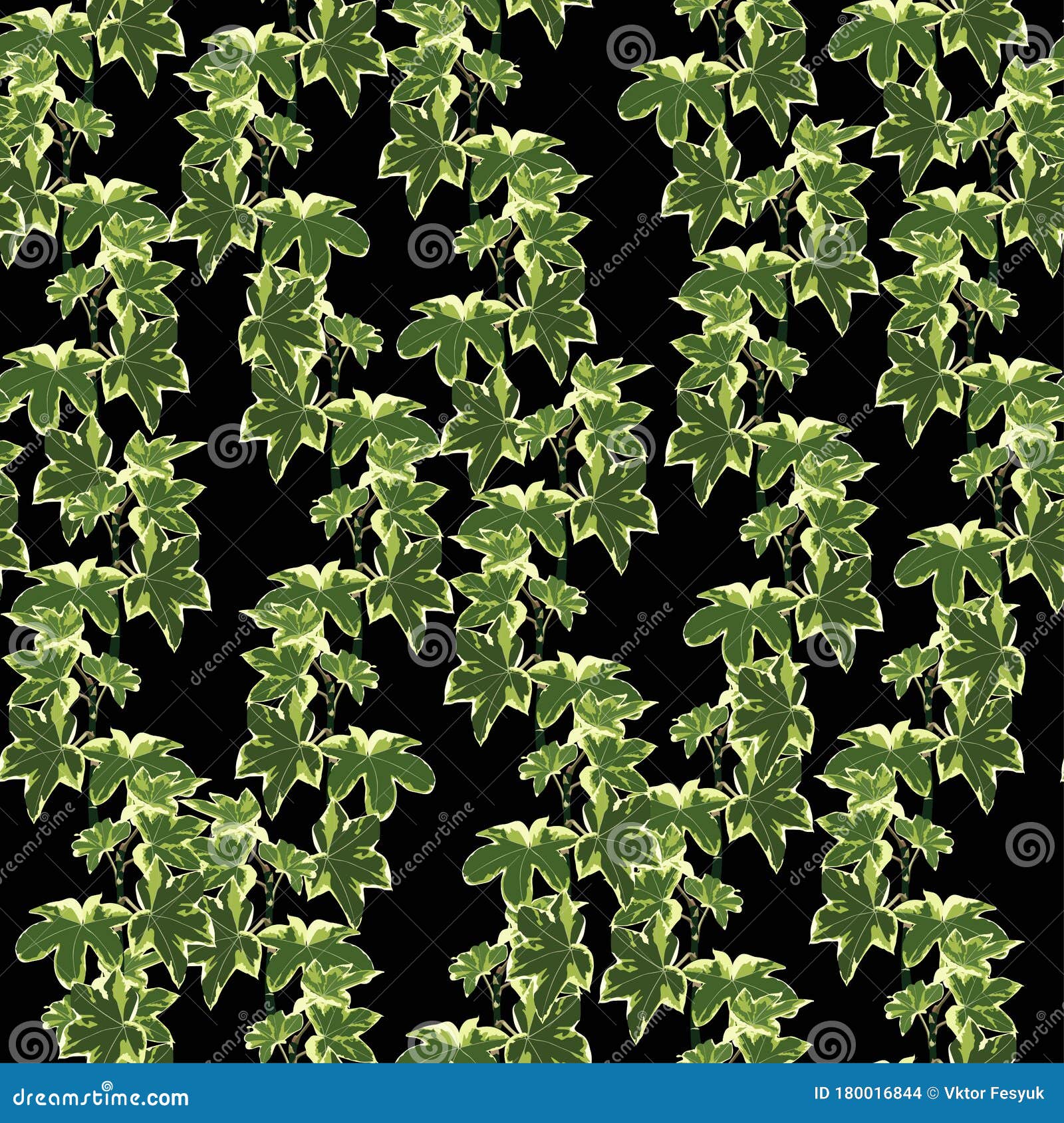 Seamless Floral Pattern. Background with Ivy Branches. Plants Texture ...