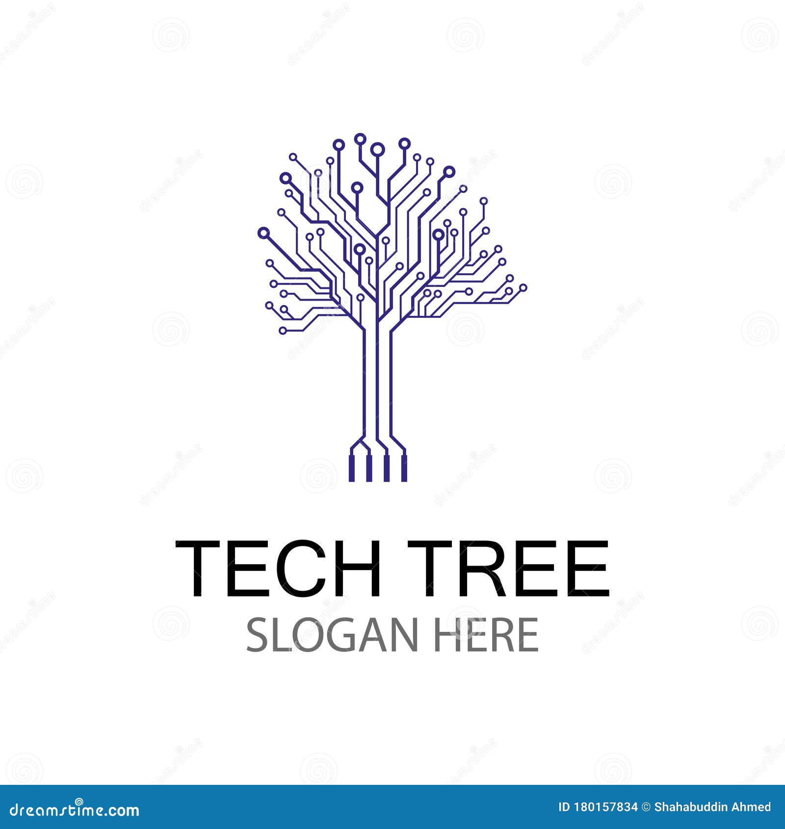 Vector Technology Circuit Board Tree Logo. Digital Tree - Vector Logo ...