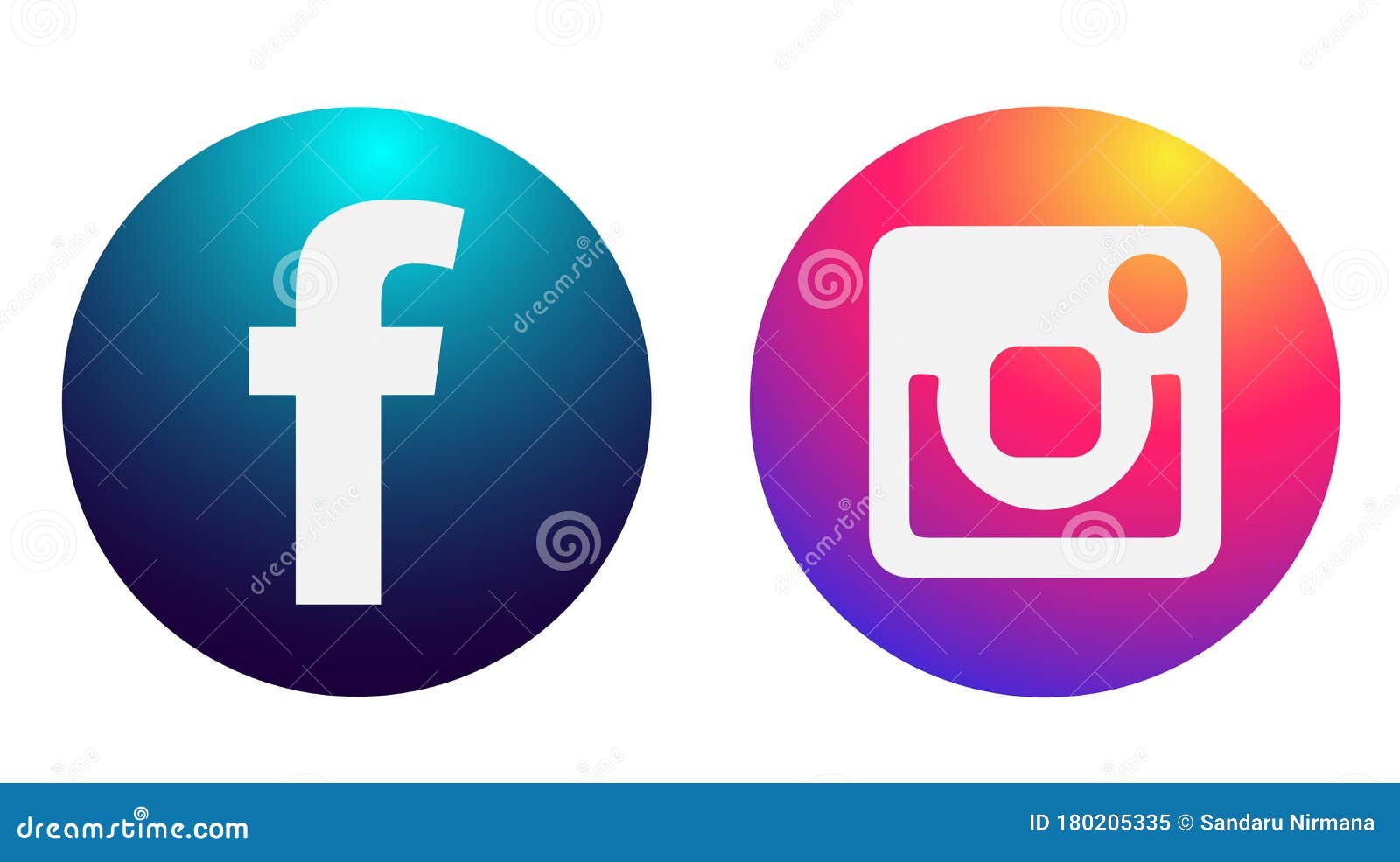 Set of Popular Social Media Logos Icons Instagram Facebook Element ...