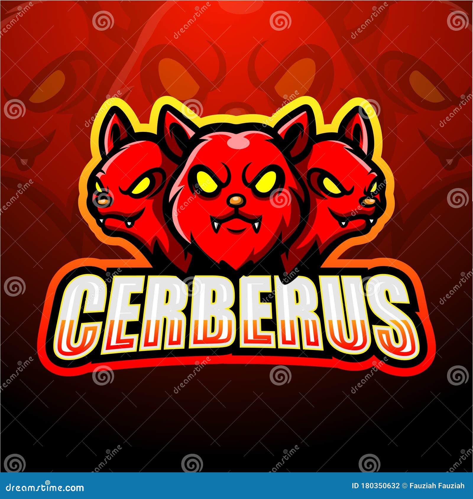 Cerberus Mascot Esport Logo Design Stock Vector - Illustration of logo ...
