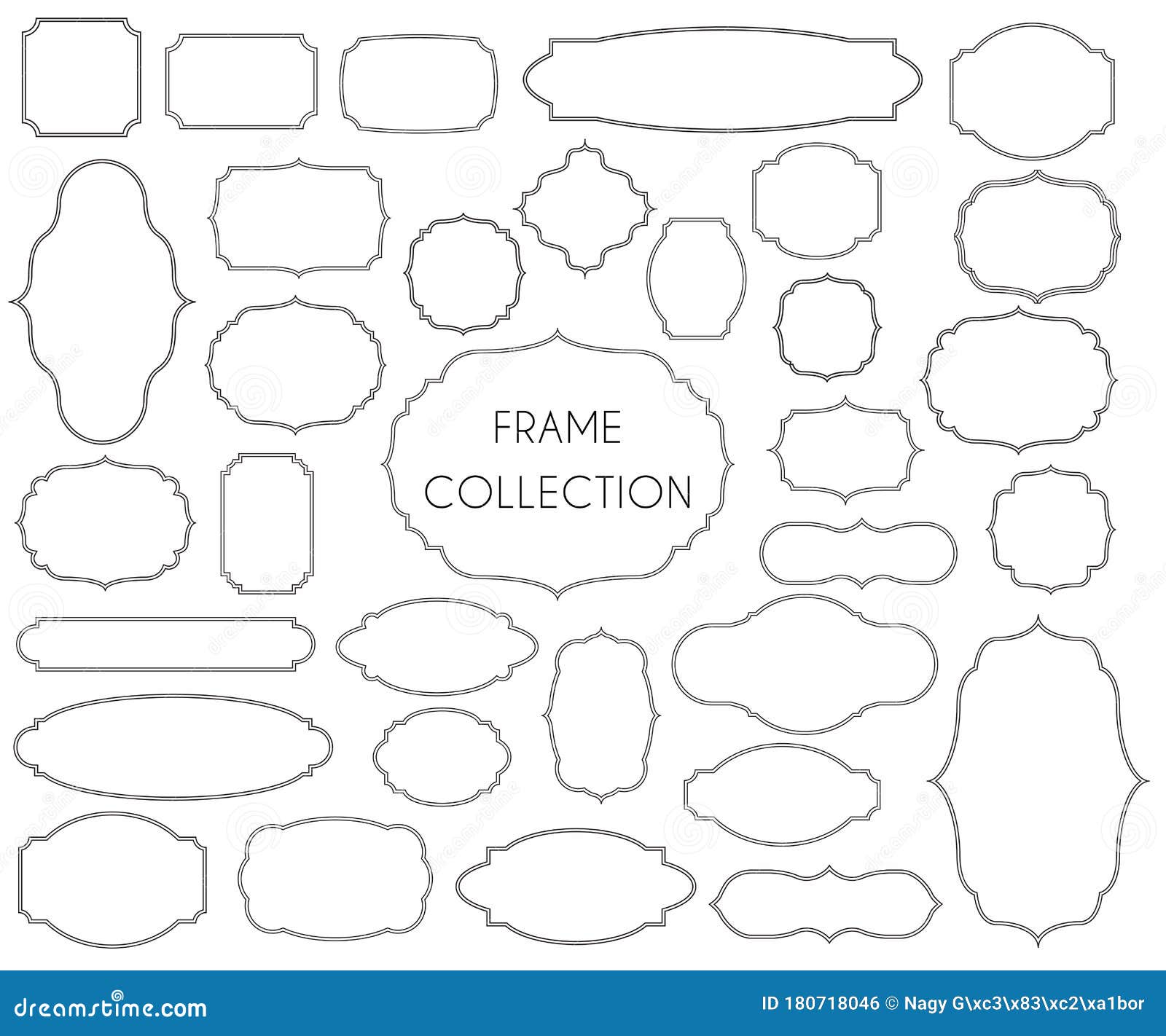 ART FRAME COLLECTION. VINTAGE SHAPE. BAROQUE GRAPHIC ELEMENTS. Stock ...