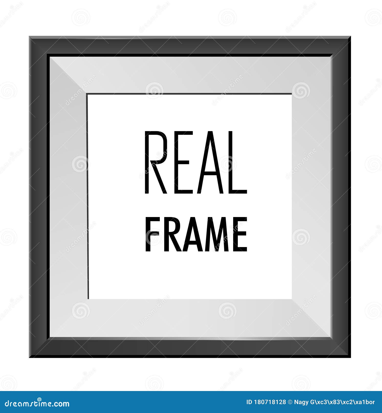 SQUARE REAL FRAME. BLACK FRAME PHOTO on on WHITE WALL. Stock Vector ...