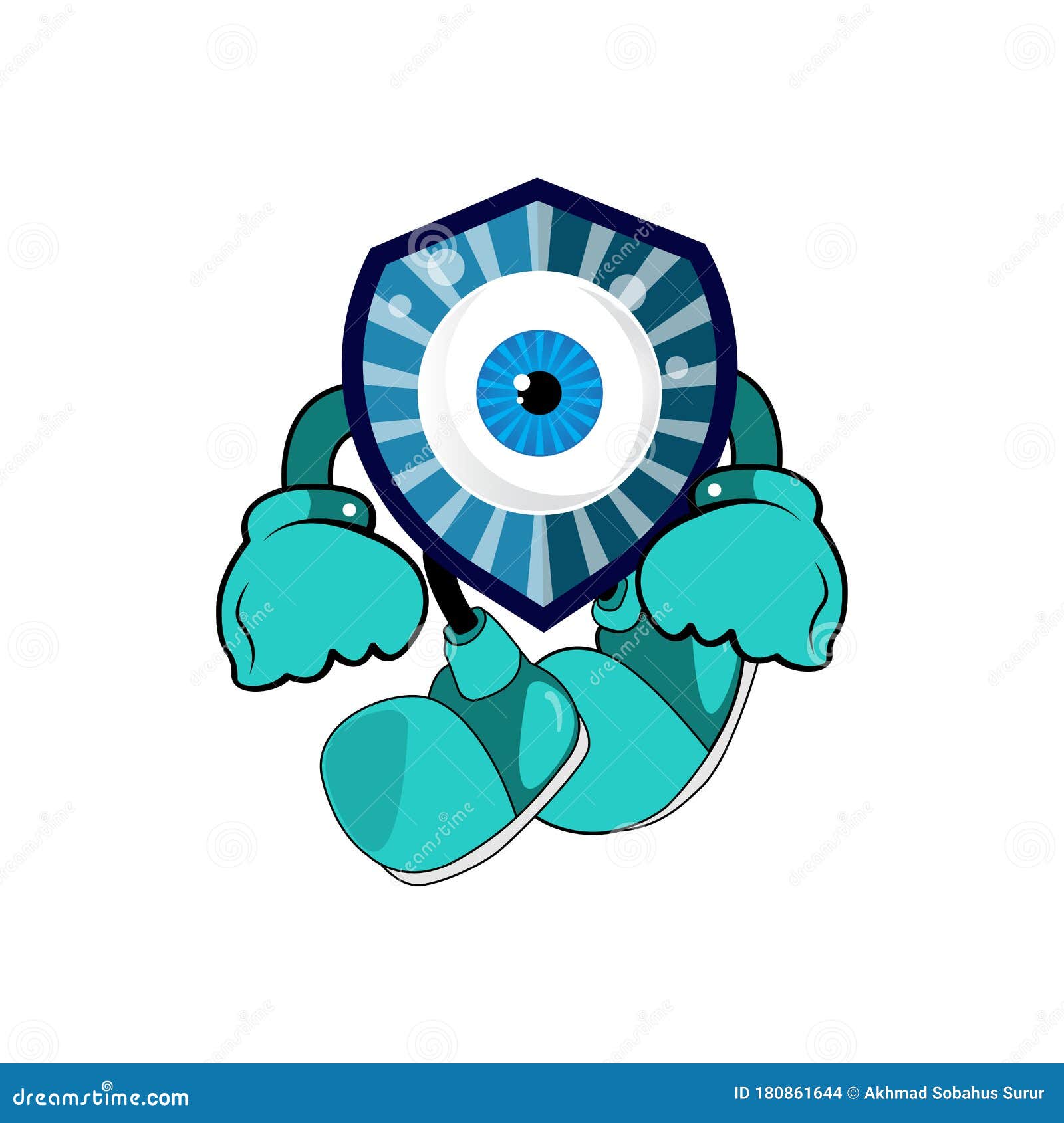 Illustration of an Eye Shield Security Character Mascot Stock Vector ...