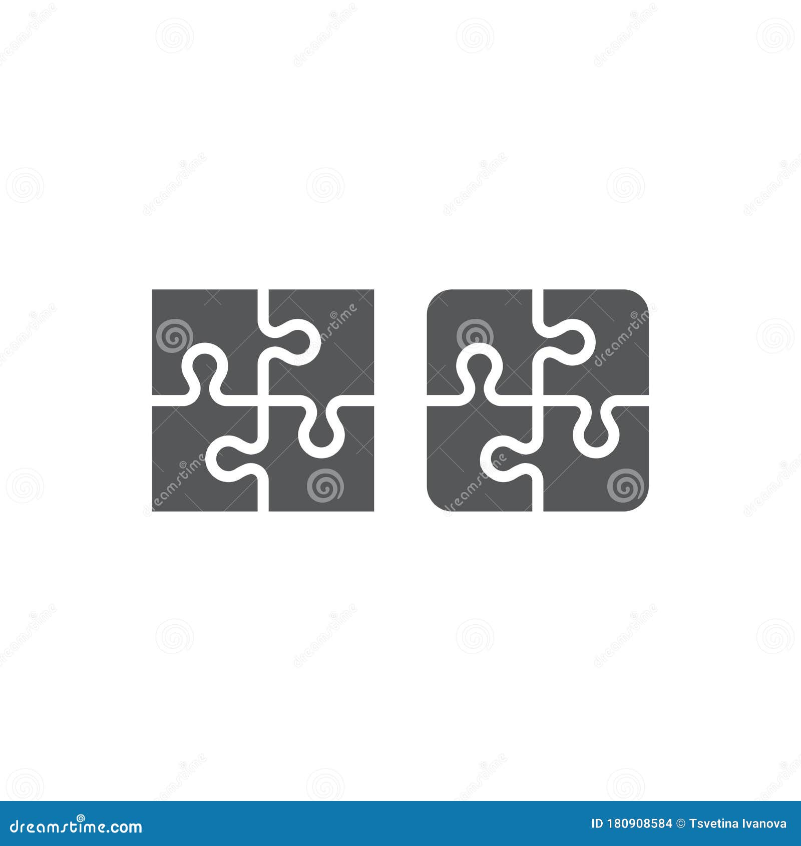 Jigsaw Puzzle, Simple Four Pieces Stock Vector - Illustration of ...