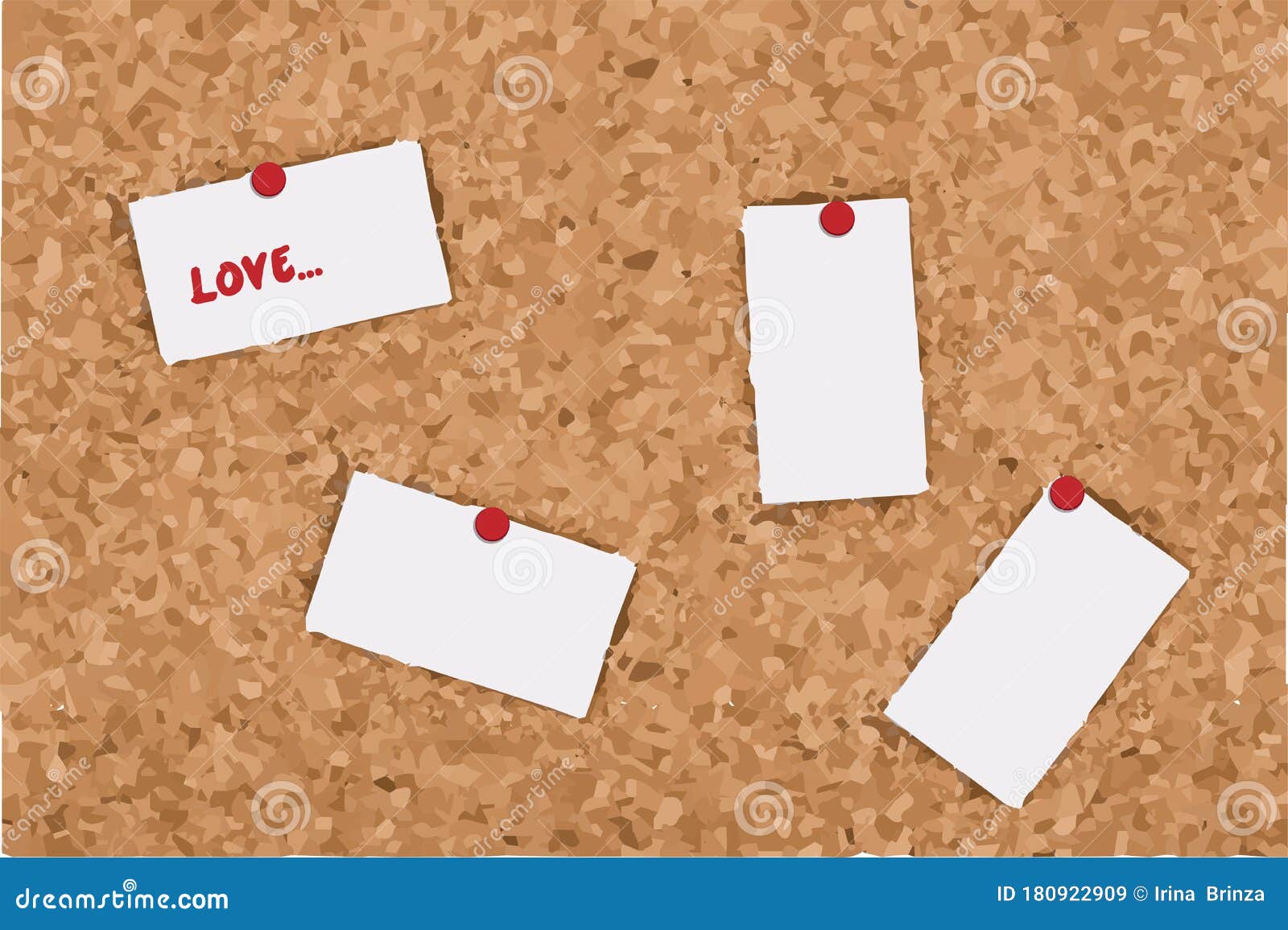 Pinned Board Brown with Messages Box Paper Pin Red Love Stock Image ...