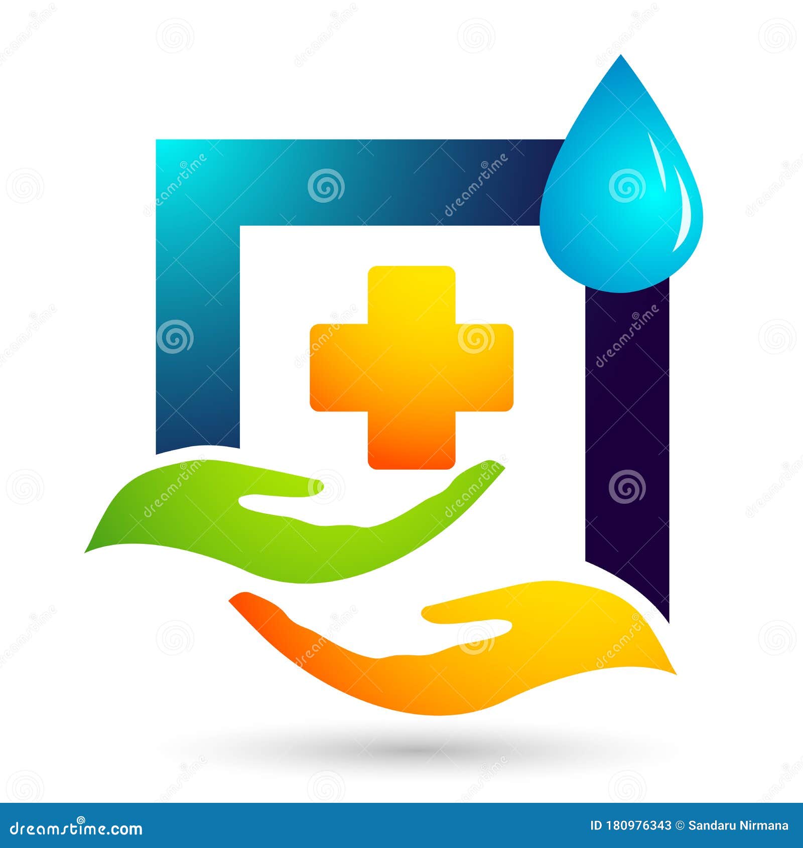 Globe Water Drop Medical Logo Concept of Water Care with World Save ...