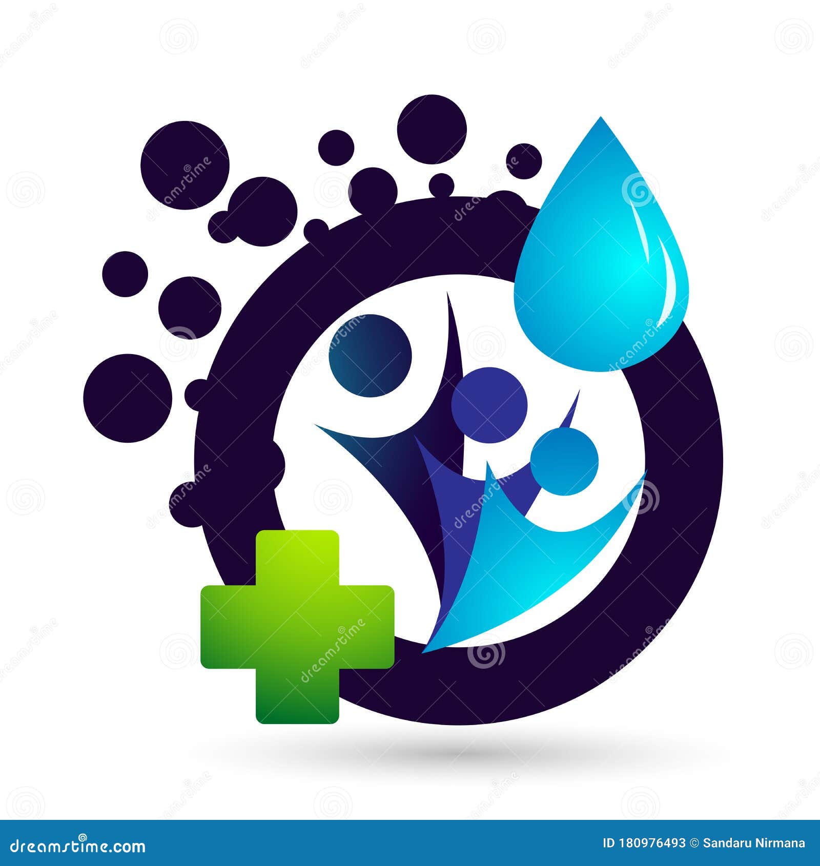 Globe Water Drop Medical Logo Concept of Water Care with World Save ...