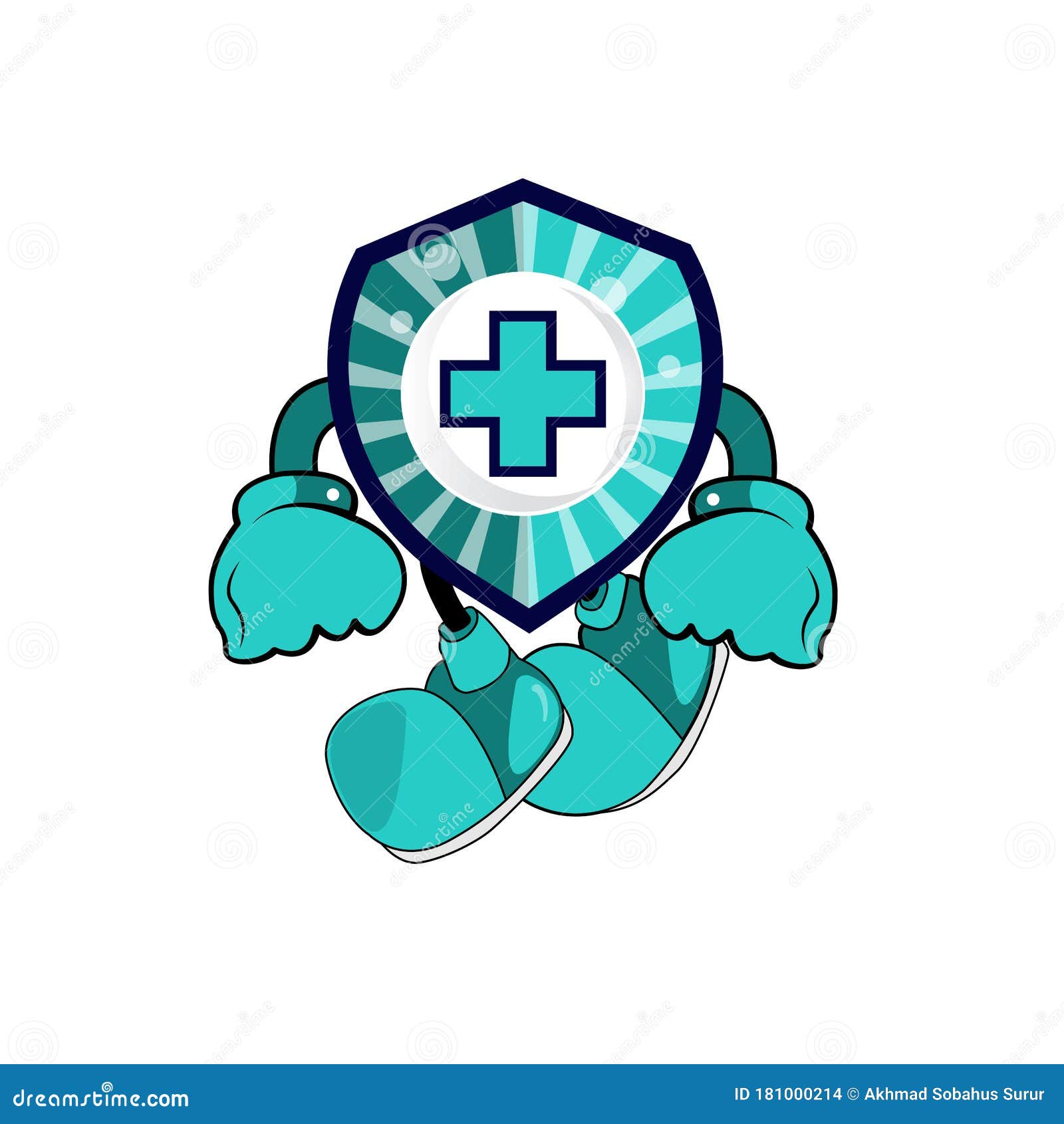 Illustration of an Medic Shield Security Character Mascot Stock Vector ...