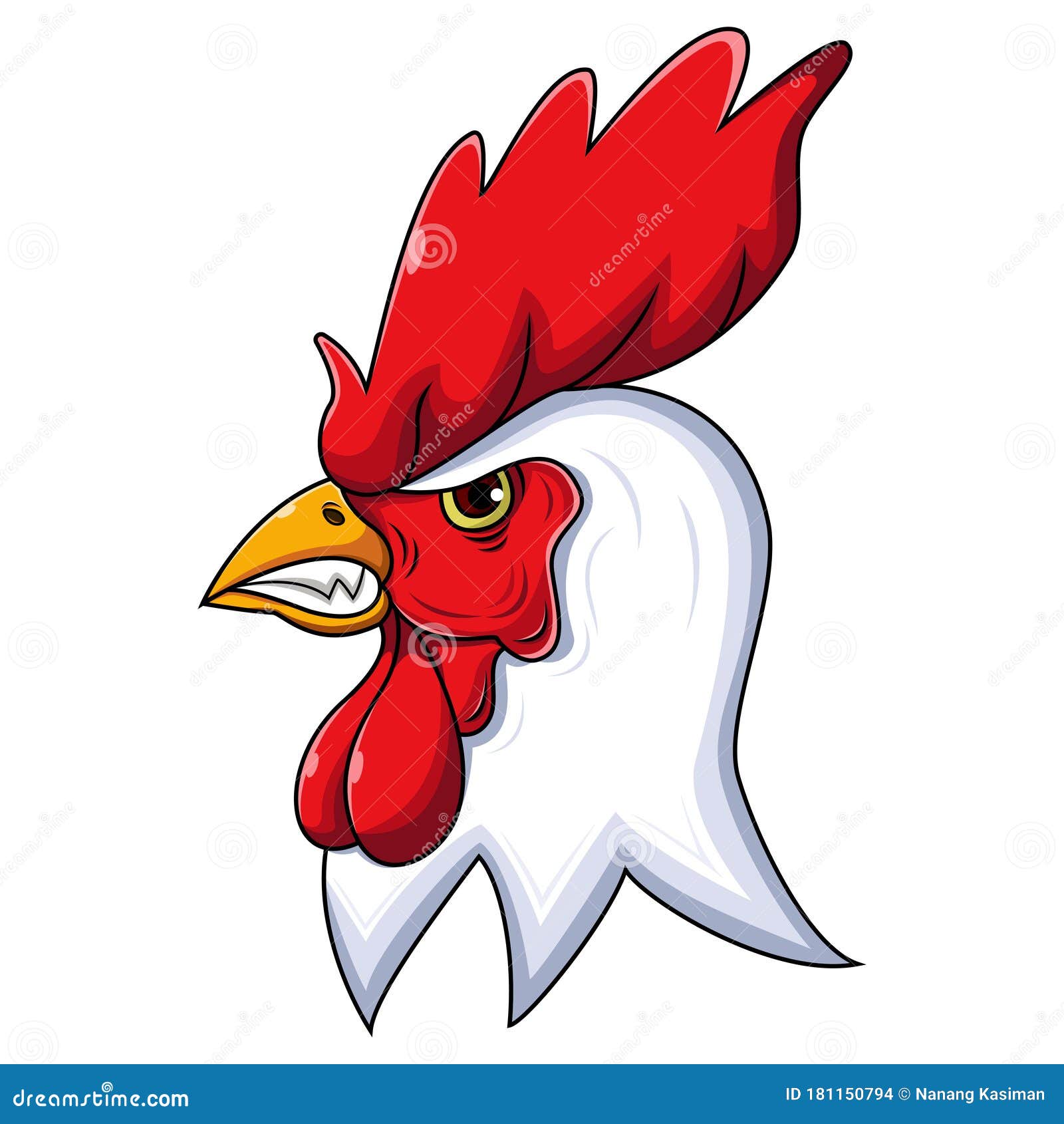 Angry Chicken Cartoon Illustration. Isolated Image On White Background ...