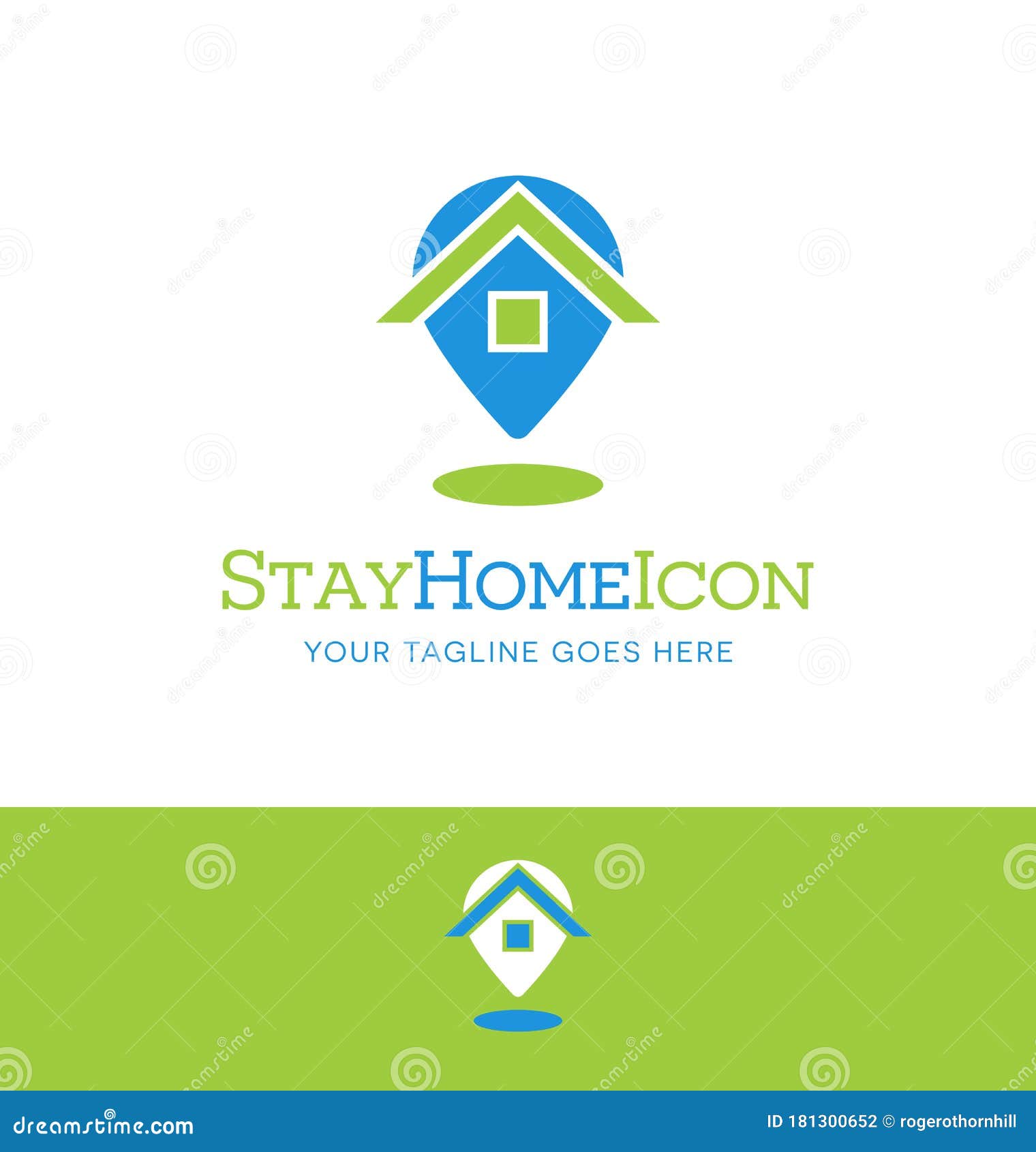 Stay at Home Logo or Icon Combining House with Map Pin Symbol. Stock ...