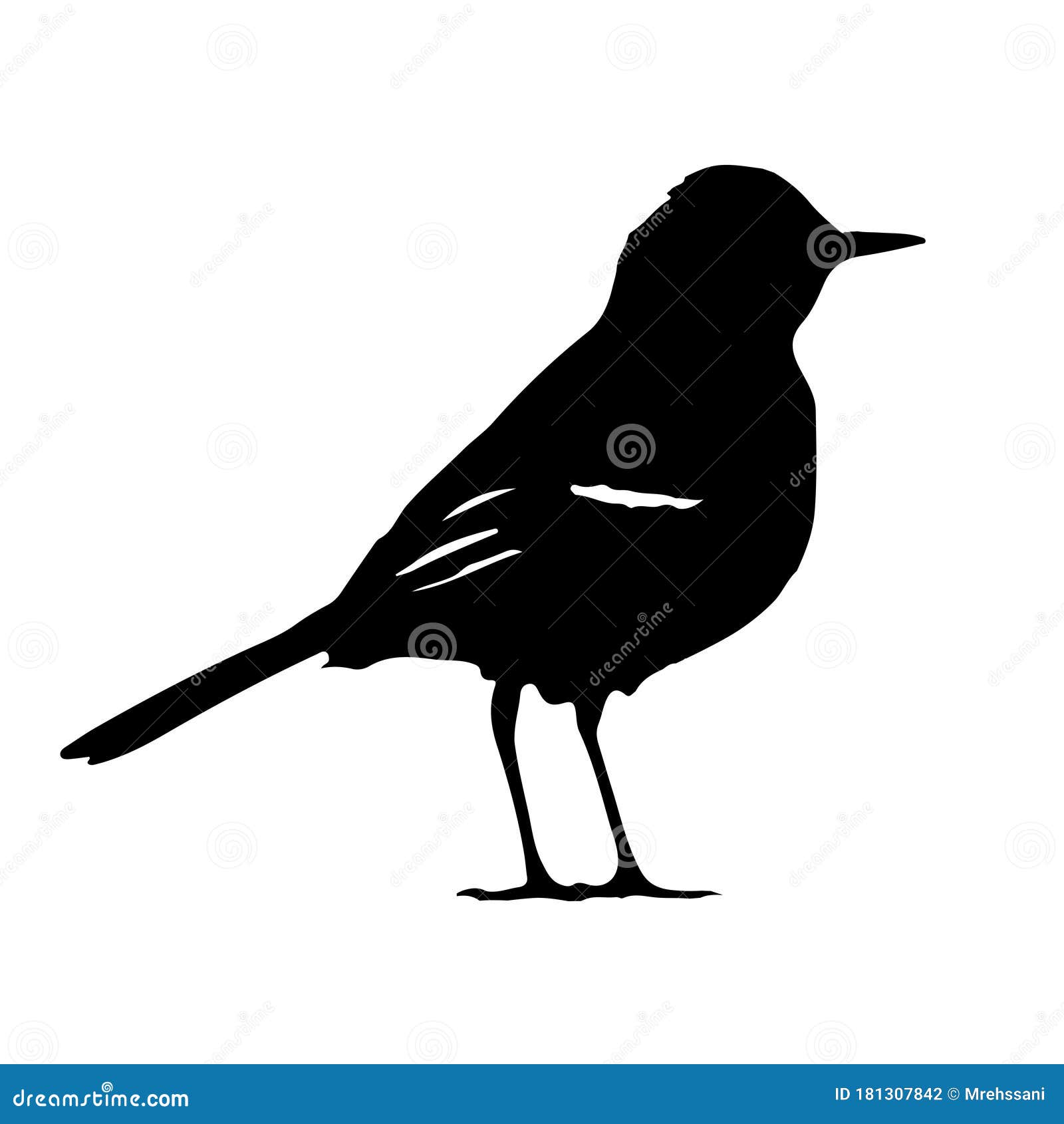 Sitting Bird Silhouette Vector